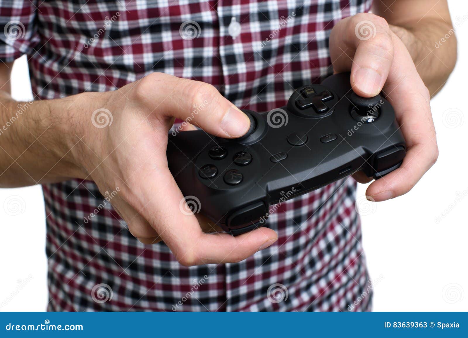 Hands holding a gamepad stock image. Image of game, hand - 83639363