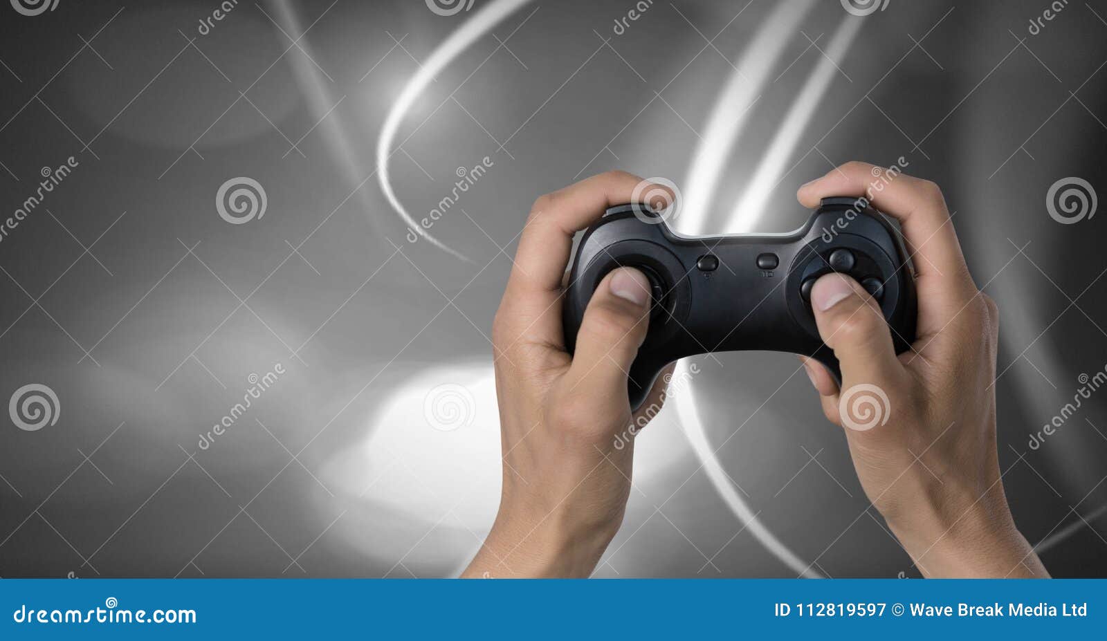Hands Holding Gaming Controller Stock Image - Image of bright ...