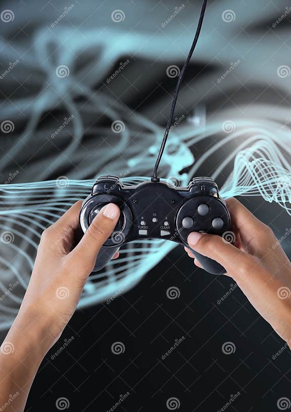 Hands Holding Gaming Controller Stock Photo - Image of gaming, adult ...