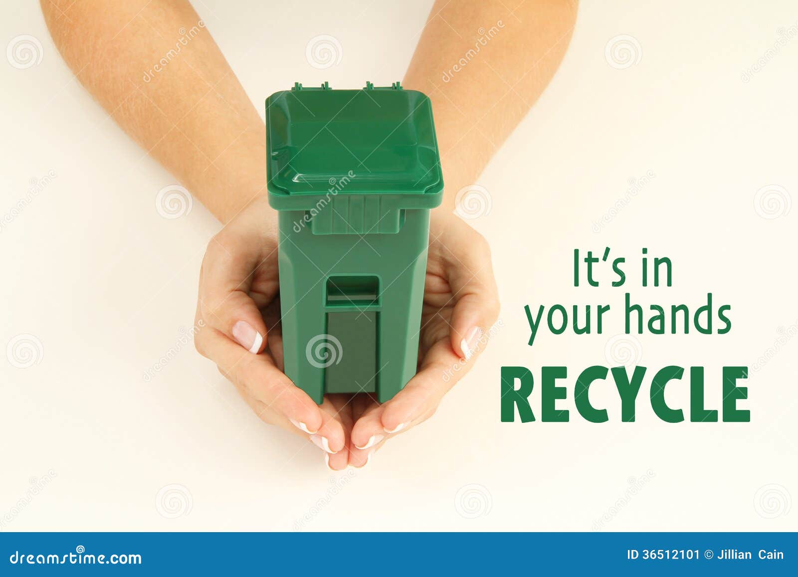 Hands Holding a Garbage Container Stock Image - Image of background ...