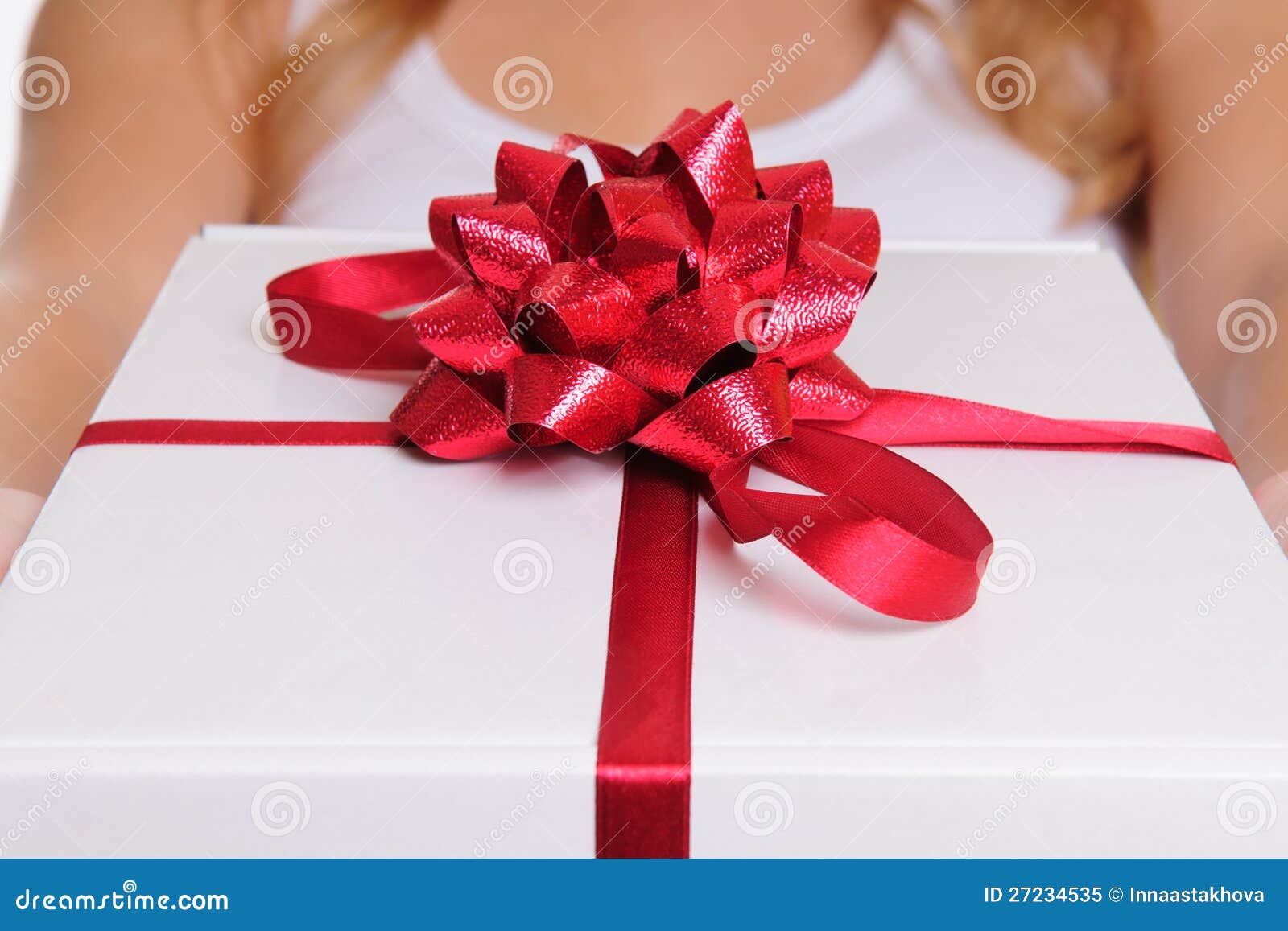Hands holding gift box stock image. Image of background - 27234535