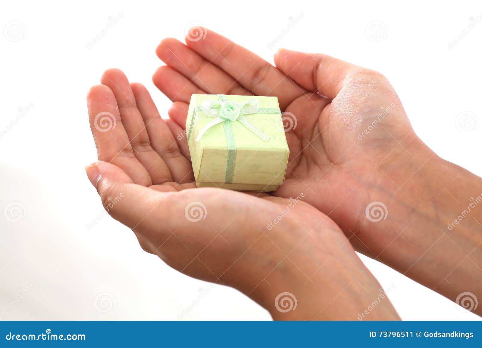 Hands holding a gift box stock image. Image of giving - 73796511