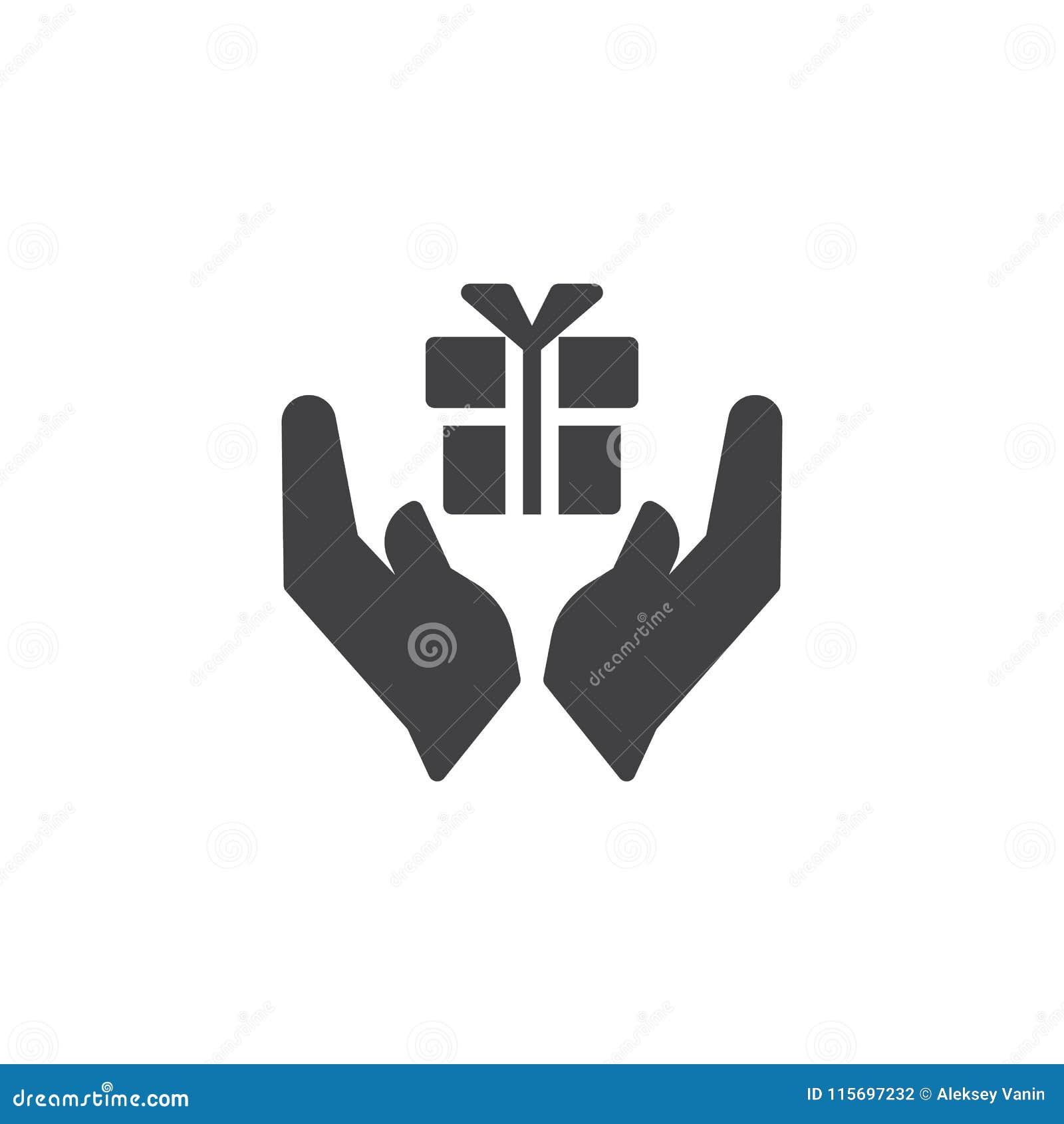 Hands Holding a Gift Box Vector Icon Stock Vector - Illustration of ...