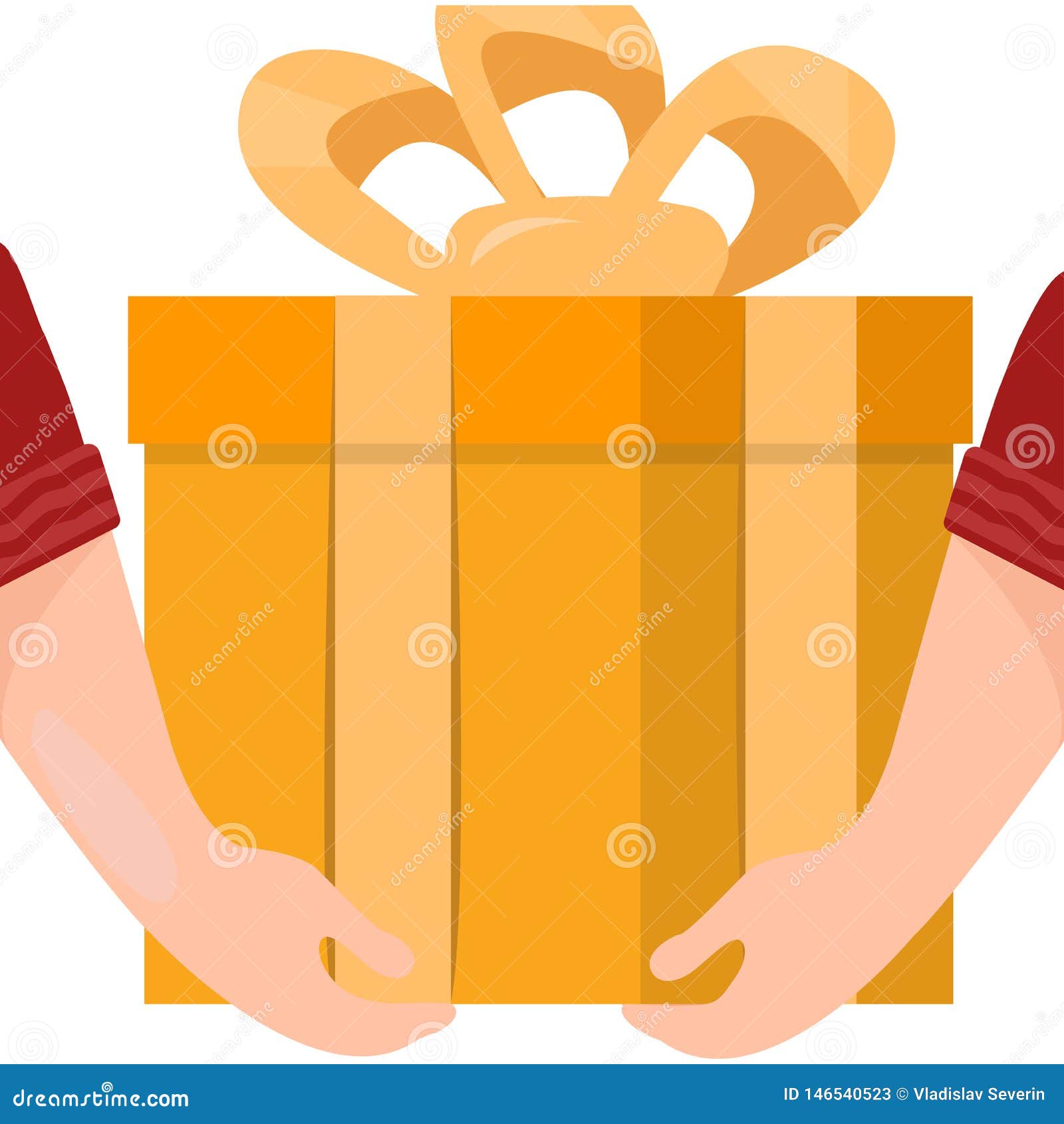 Hands Holding Gift Box Vector Illustration Stock Illustration ...