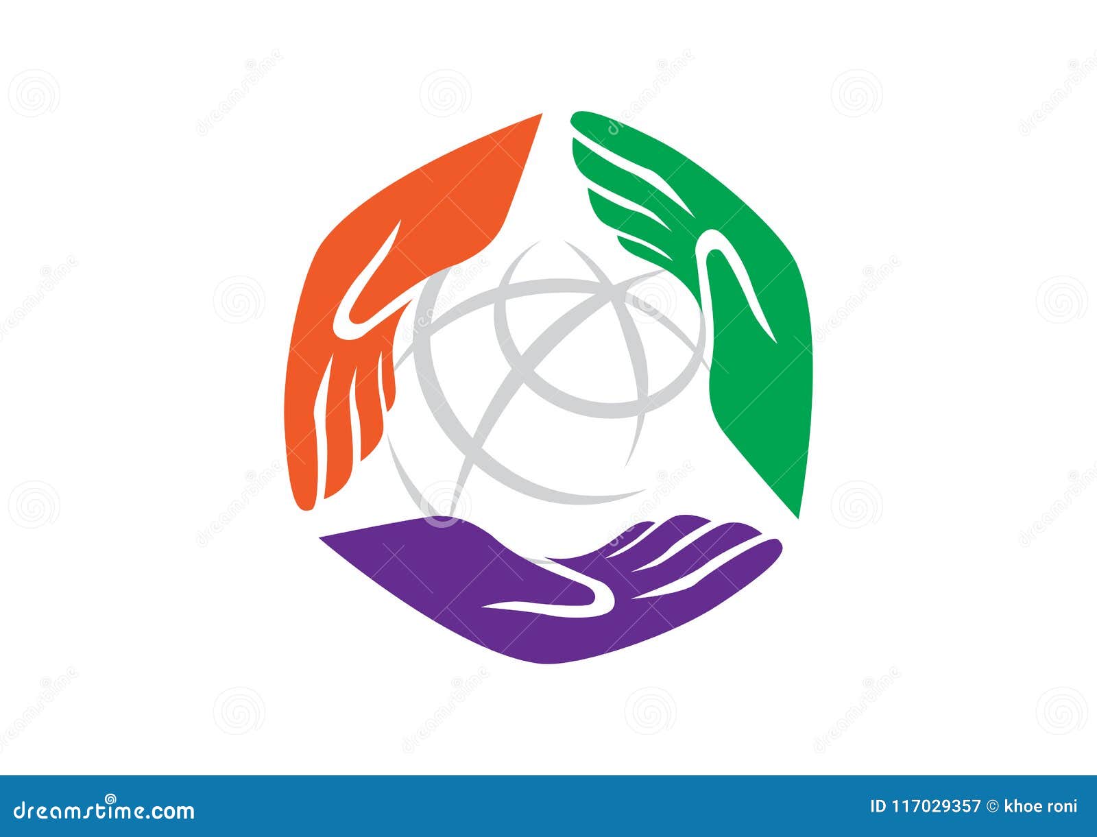 3 Hands Holding Globe for Community Icon Stock Vector - Illustration of ...