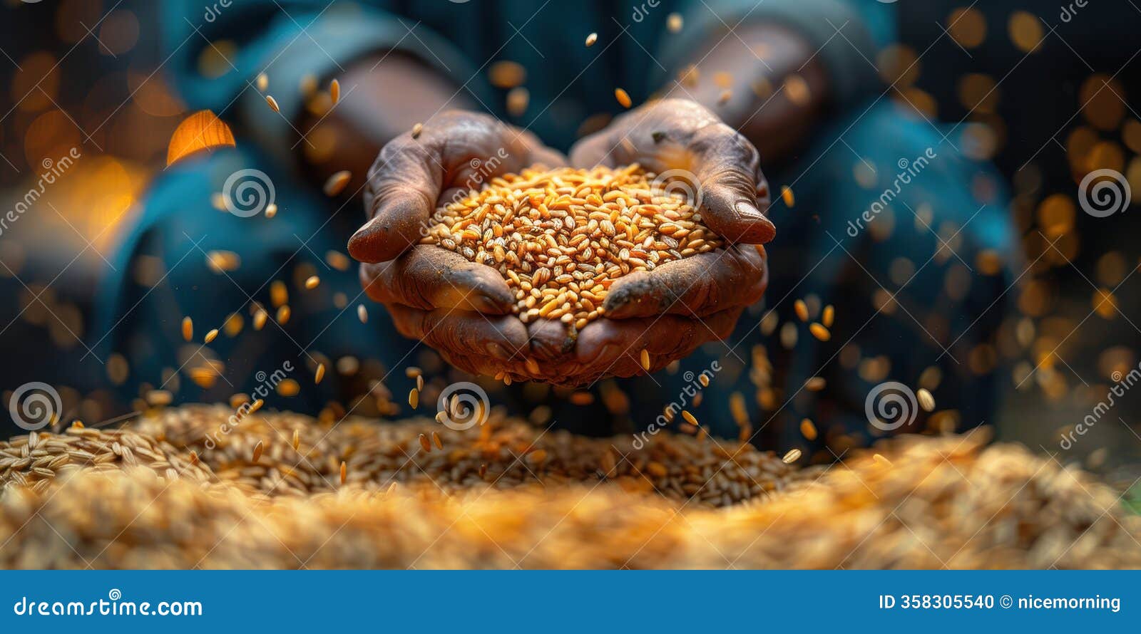 Hands Holding Grain. Created by Generative Artificial Intelligence ...