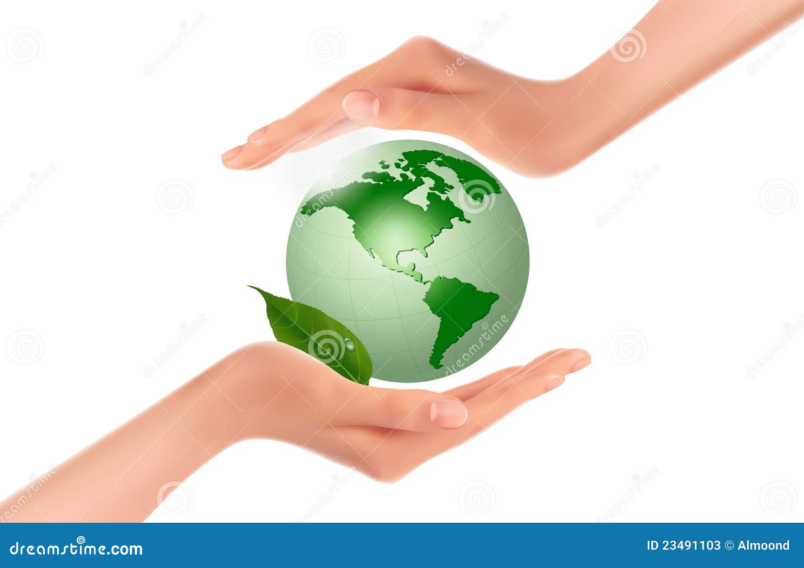 Hands Holding a Green Earth Stock Vector - Illustration of ...
