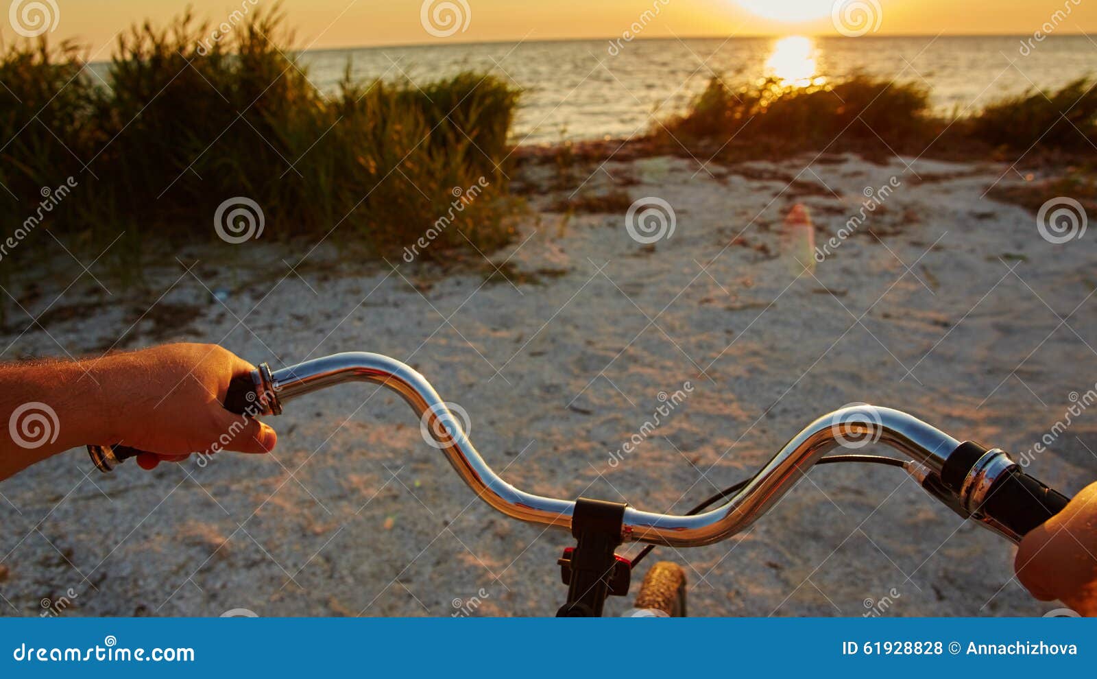 Hands Holding Handlebar of Bicycle Stock Photo - Image of motion ...