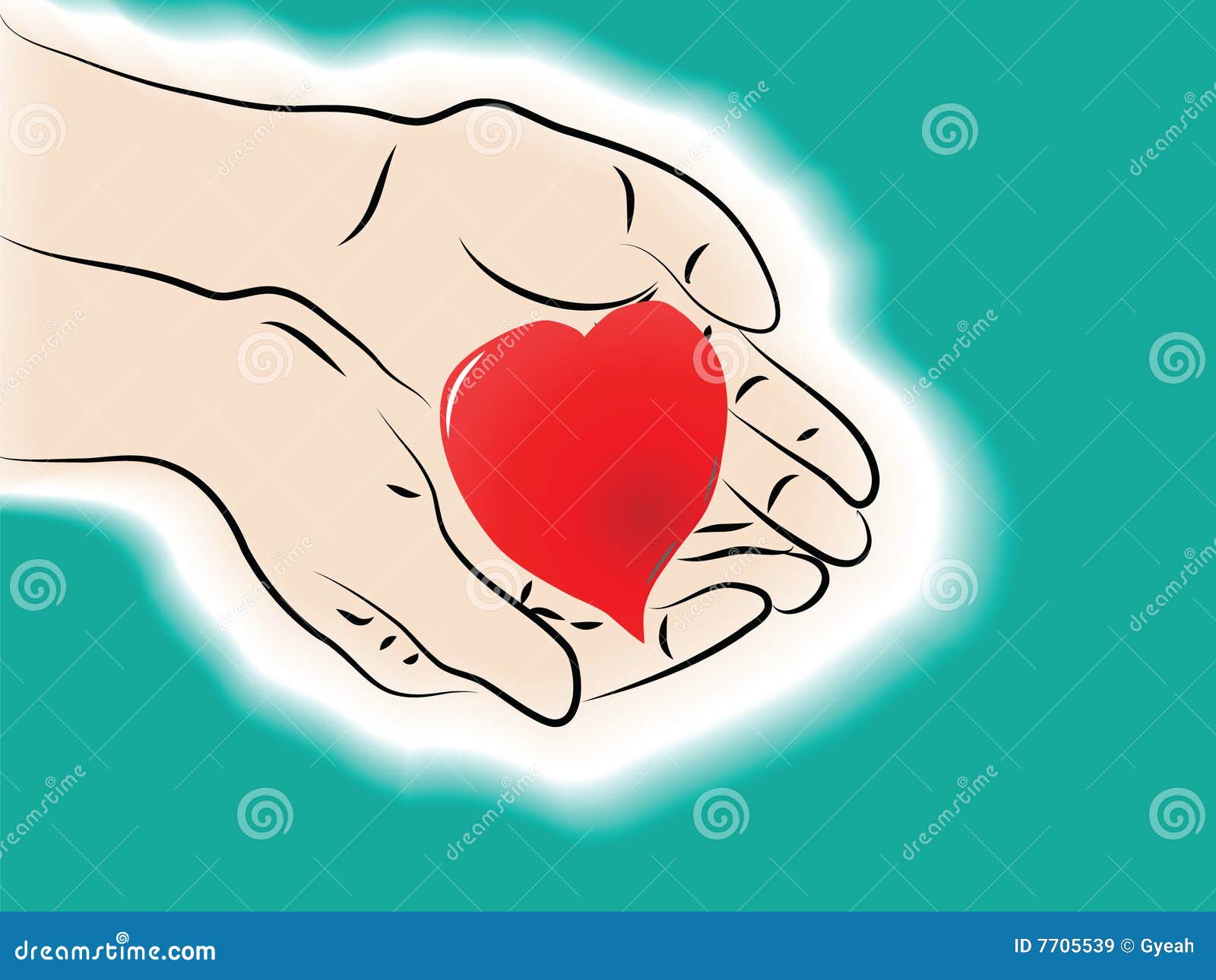 Hands holding heart stock vector. Illustration of hand - 7705539