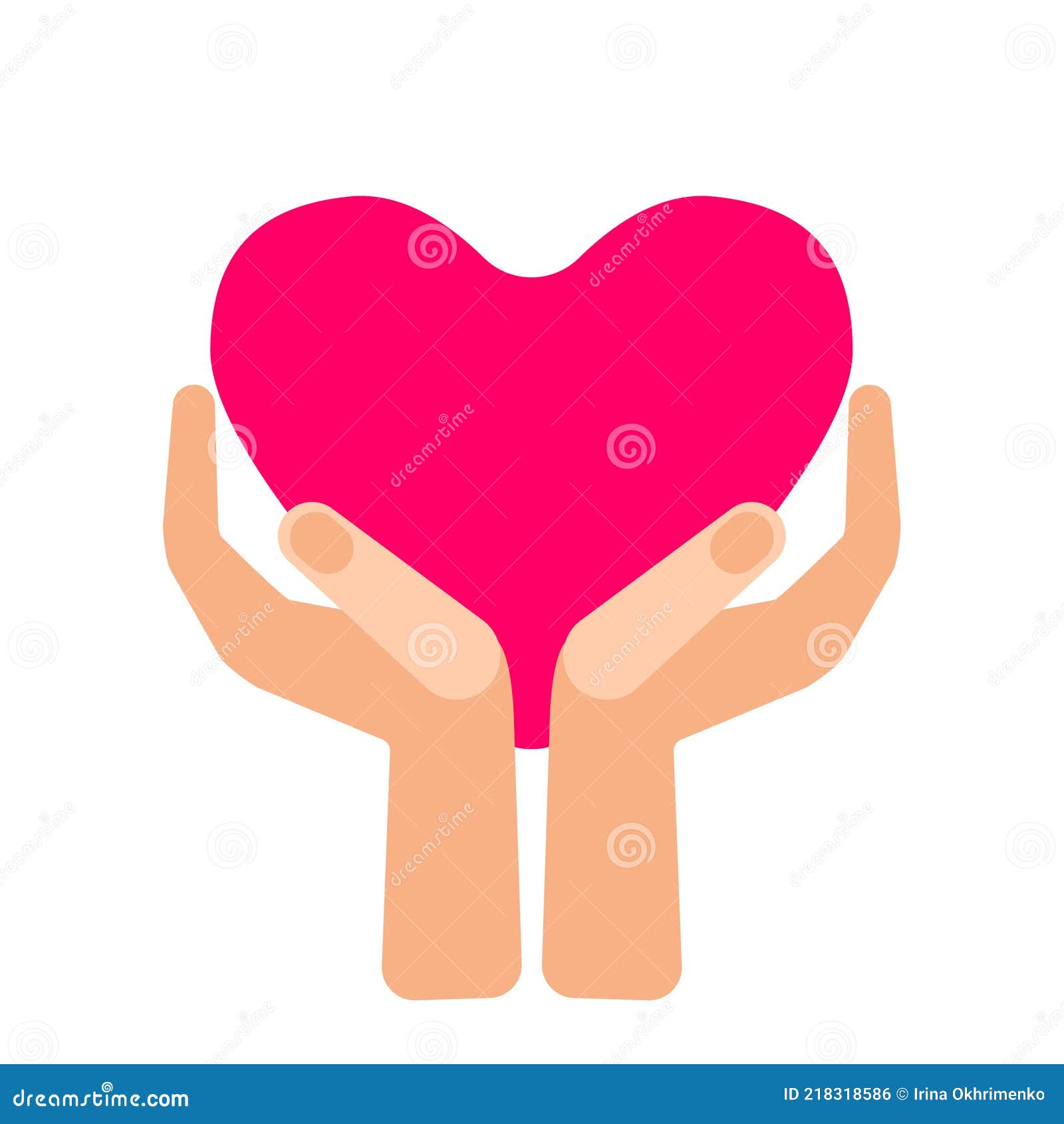 Hands Holding Heart. Heart in Hands Health Caring Stock Vector ...