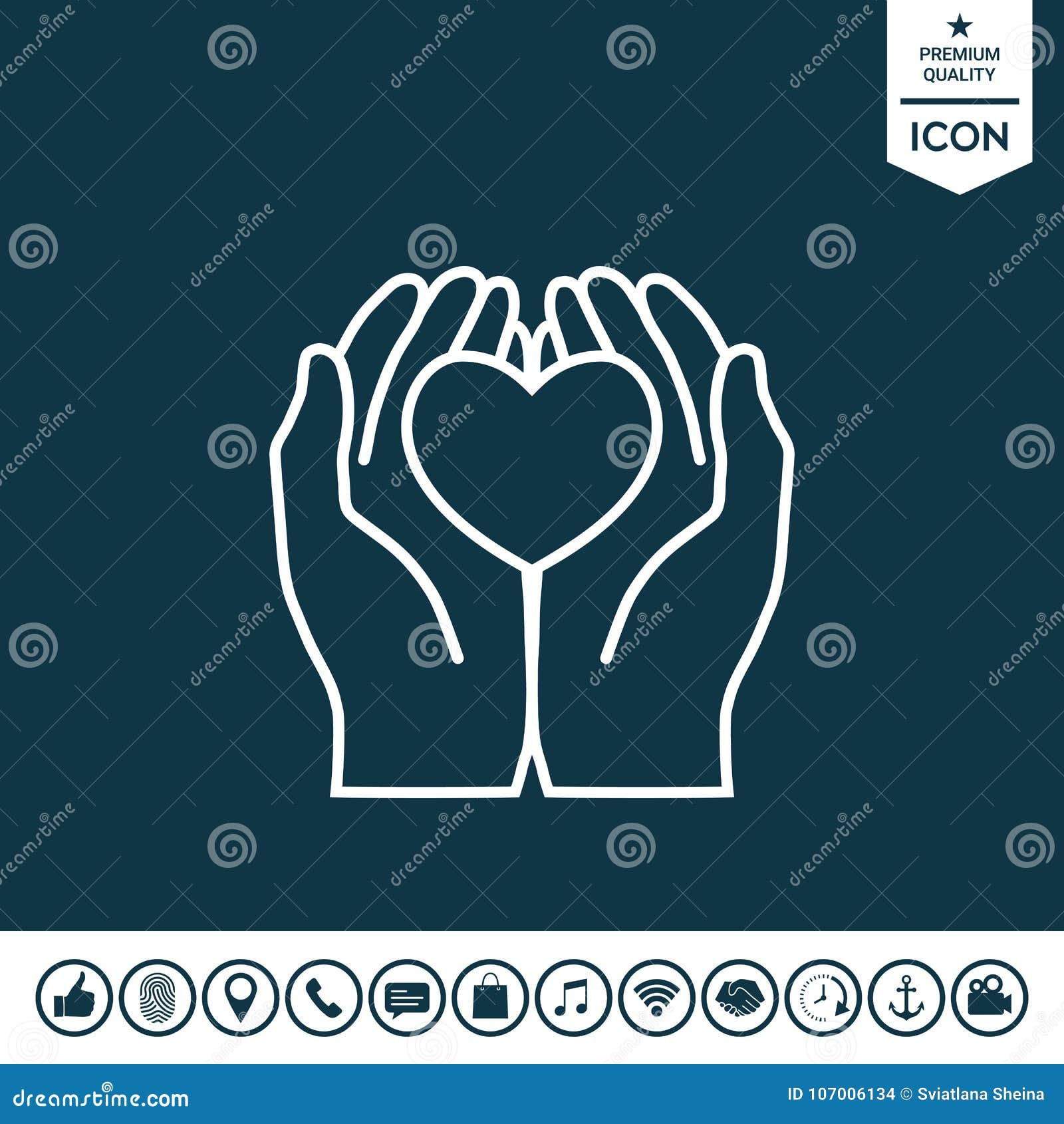 Hands Holding Heart - Protection Icon Stock Vector - Illustration of ...