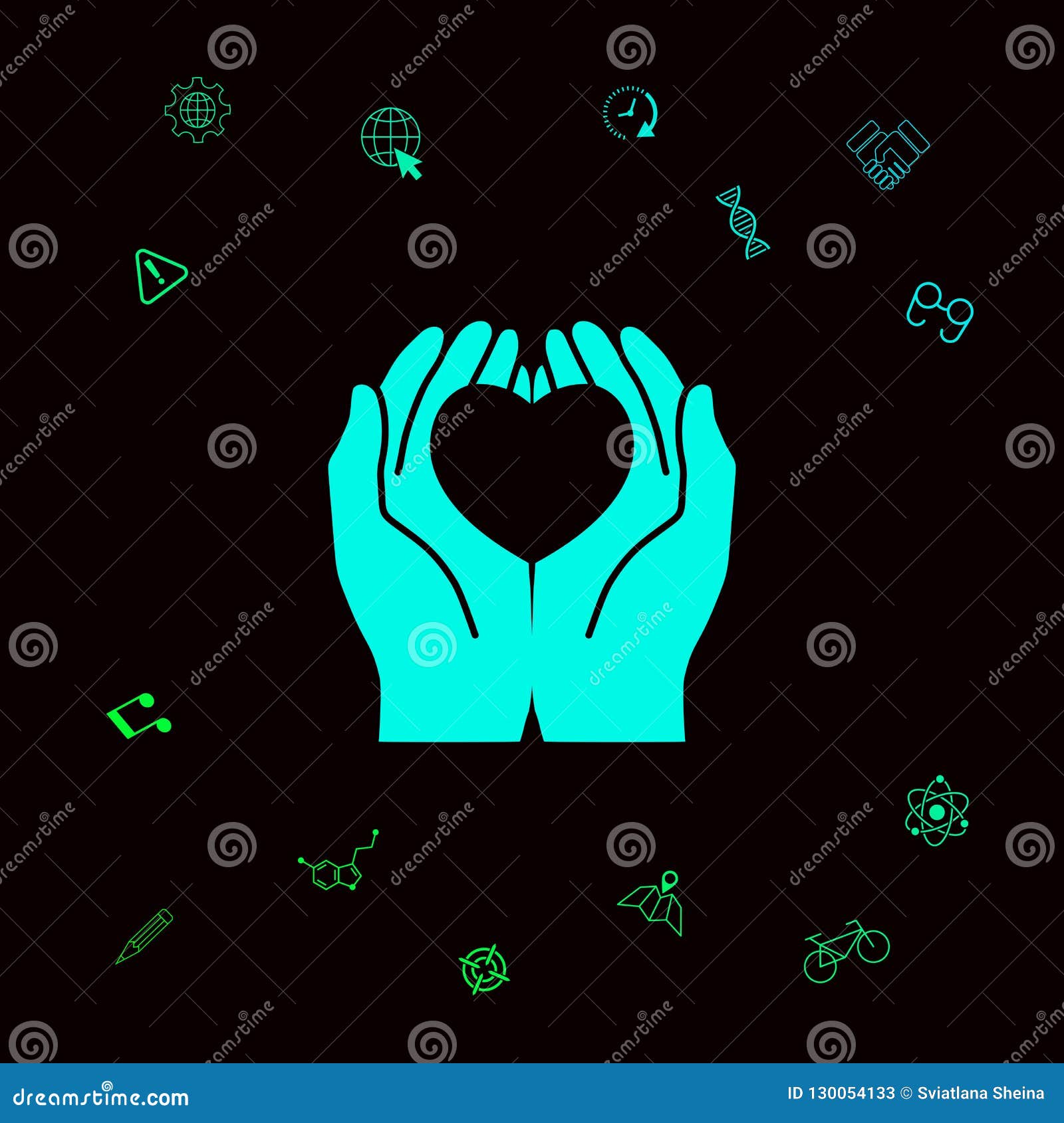Hands Holding Heart - Protection Symbol . Graphic Elements for Your ...