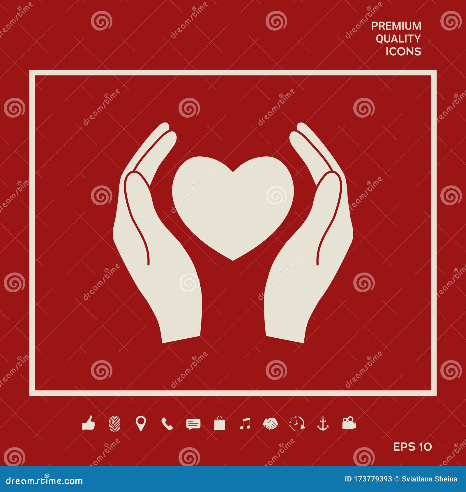 Hands Holding Heart Symbol. Graphic Elements for Your Design Stock ...