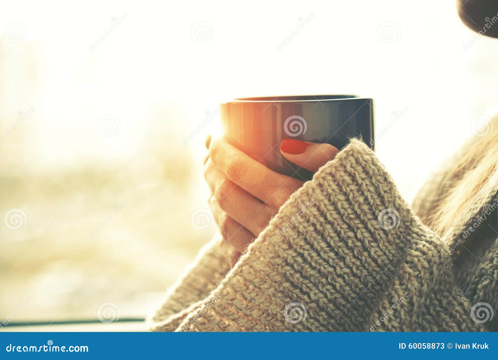 Hands Holding Hot Cup of Coffee or Tea Stock Image - Image of beverage ...
