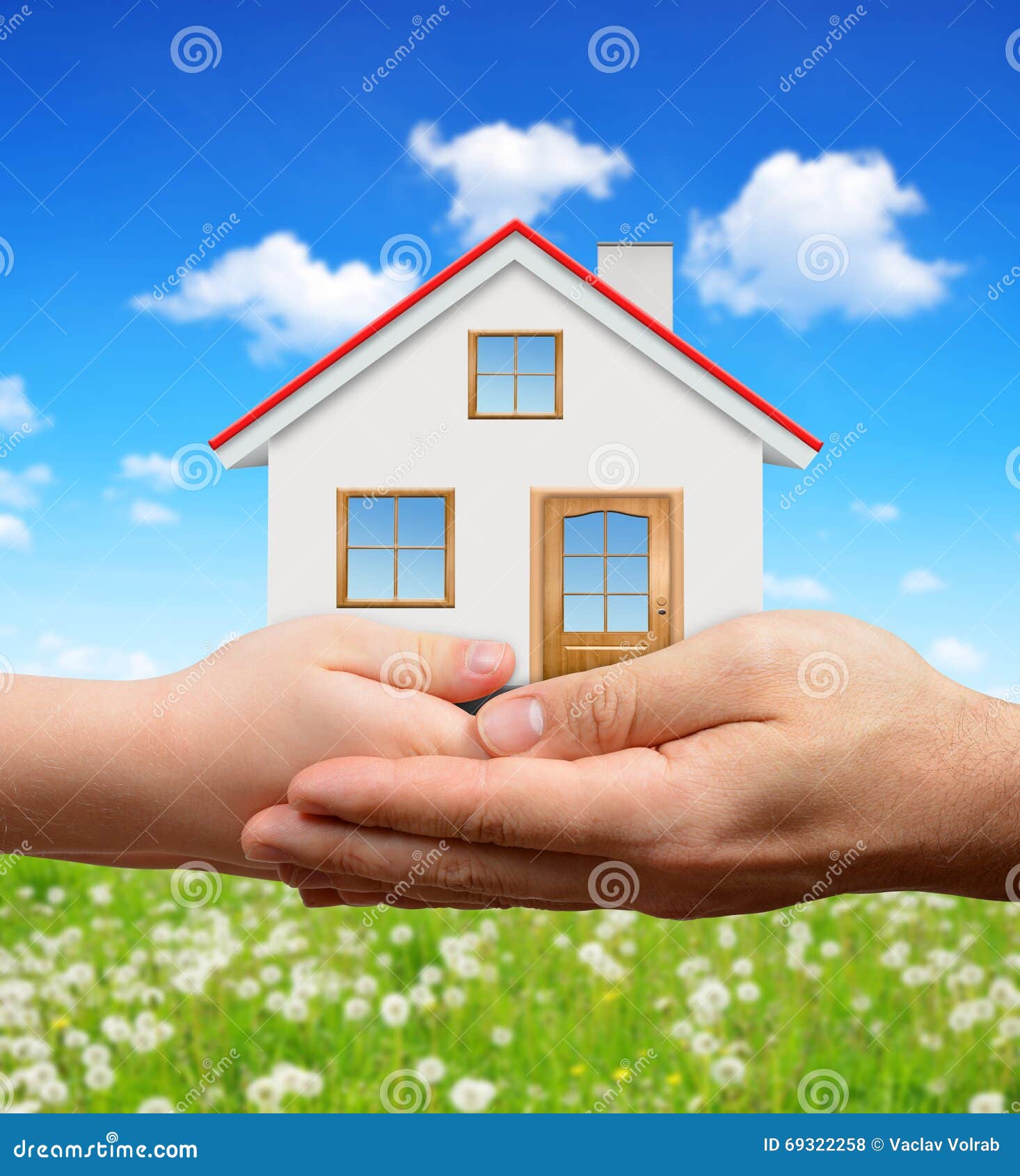 Hands holding house stock photo. Image of sale, purchase - 69322258