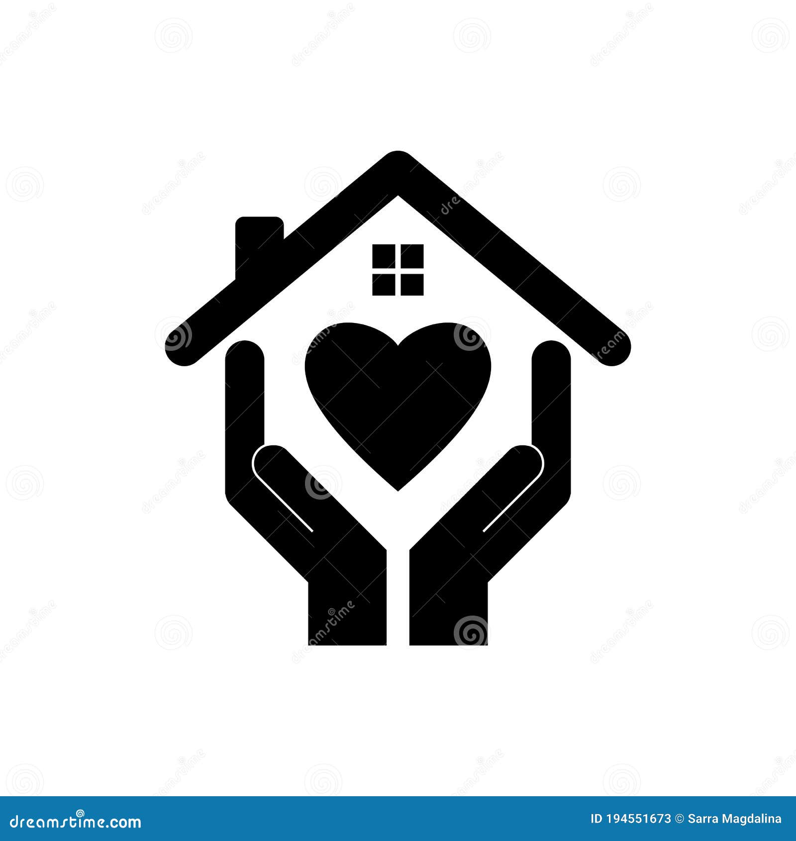 Hands Holding House Symbol With Heart Shape Icon Cartoon Vector ...