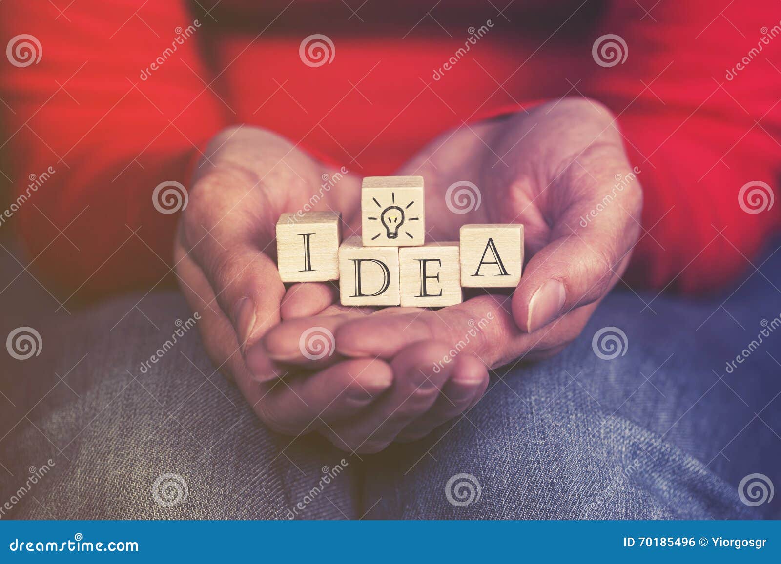 Hands holding Idea message stock photo. Image of contemporary - 70185496