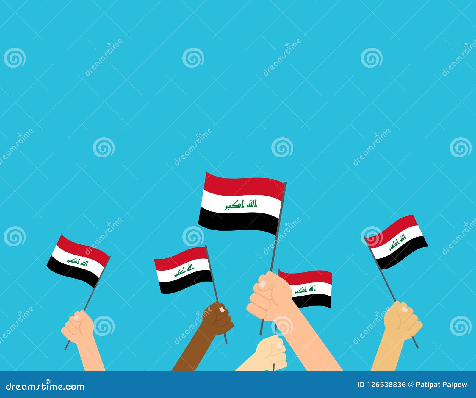 Set Of Iraq Flags In Different Designs Cartoon Vector | CartoonDealer ...