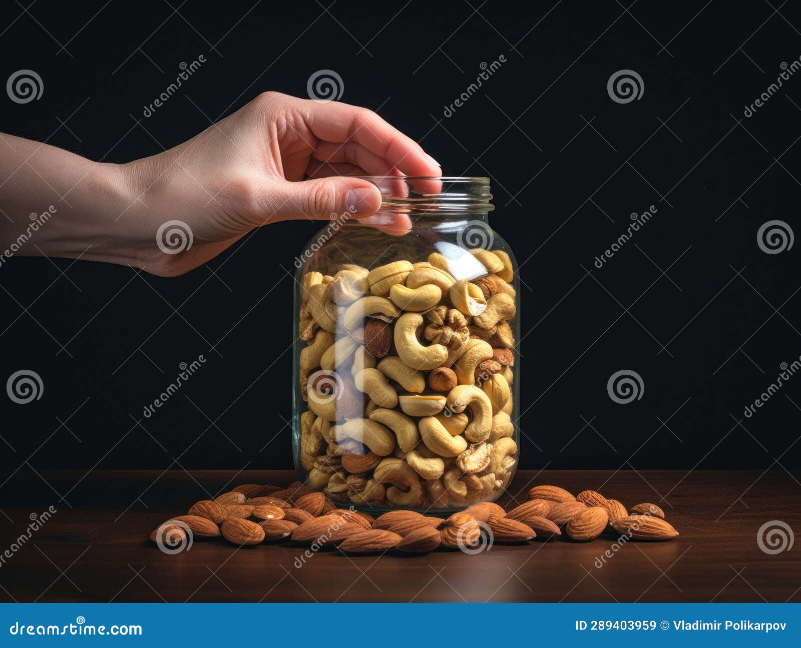 Hands Holding a Jar of Nuts Stock Illustration - Illustration of person ...