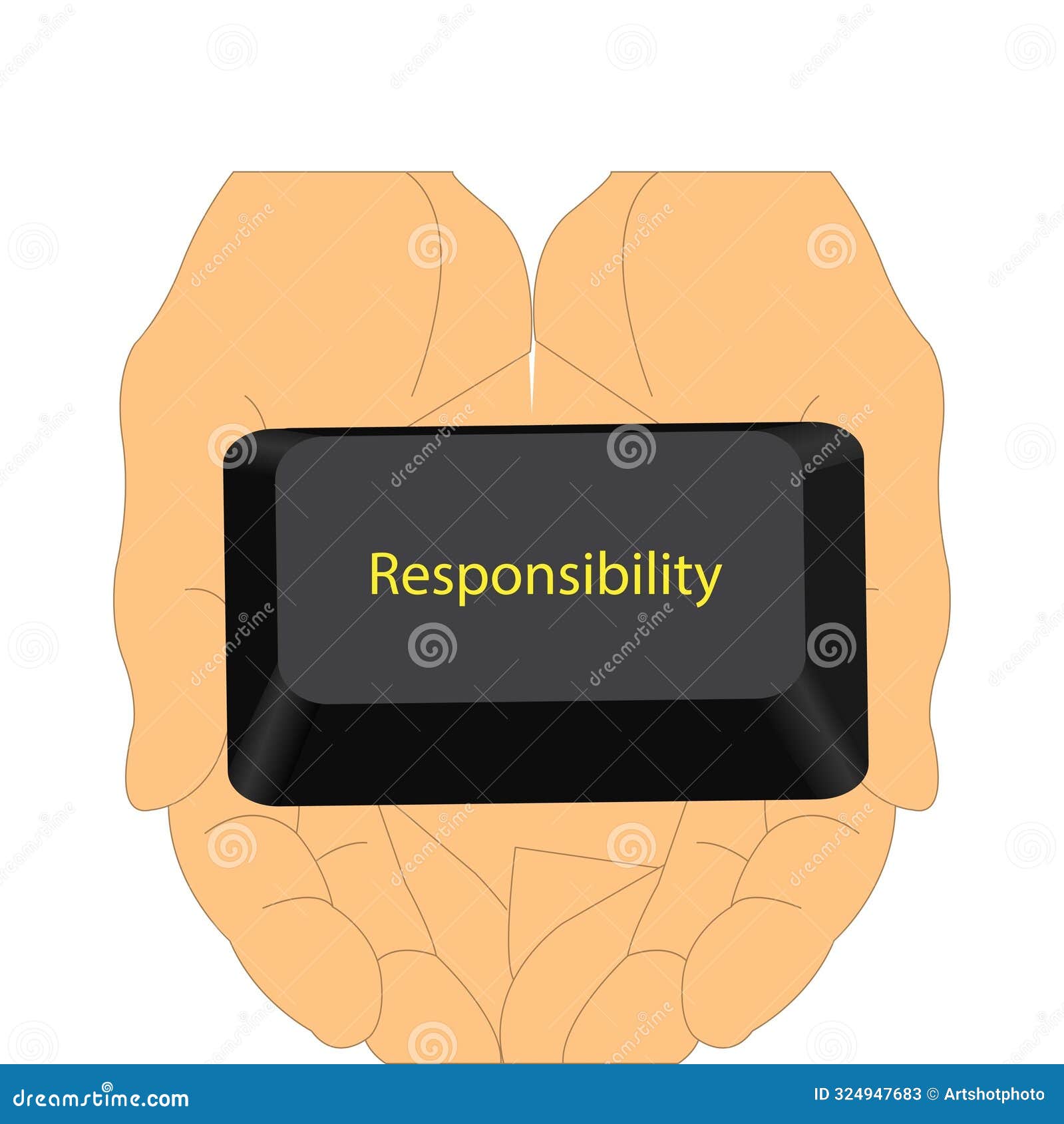 Hands Holding a Keyboard Button with the Word Responsibility Stock ...