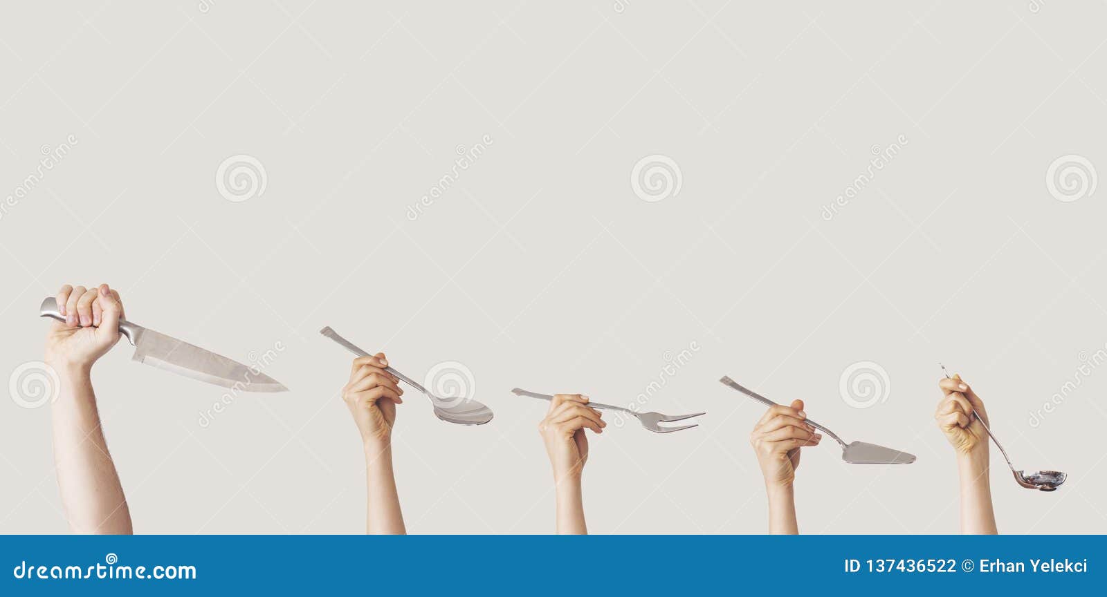 Hands Holding Kitchen Equipment on Isolated Background Stock Photo ...