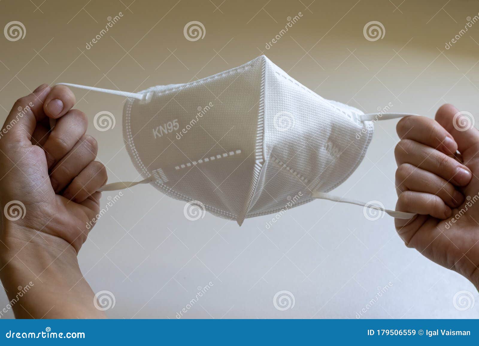 Hands Holding Medical Surgical KN95 Mask, Isolated. Prevention of ...