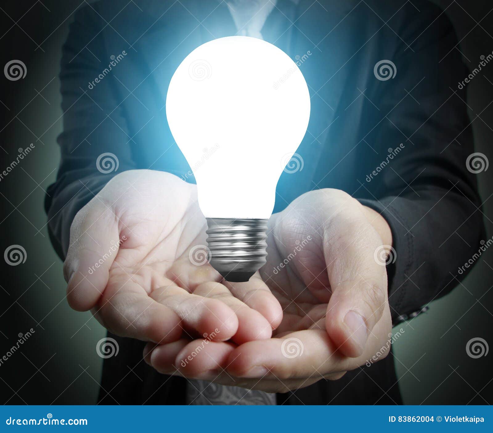 Hands of Holding Light Bulb Stock Illustration - Illustration of hand ...