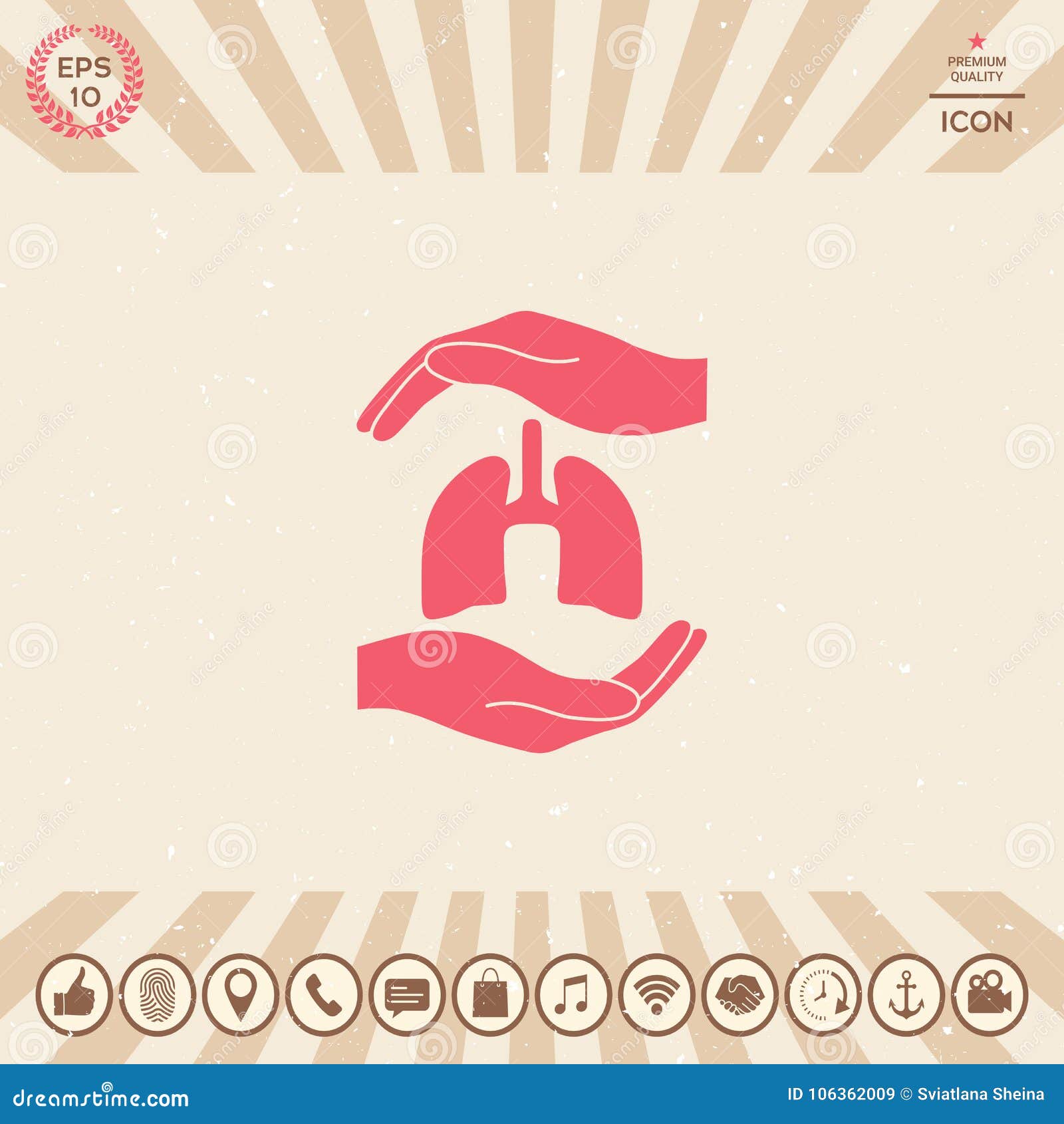 Hands Holding Lungs - Protection Symbol Stock Vector - Illustration of ...