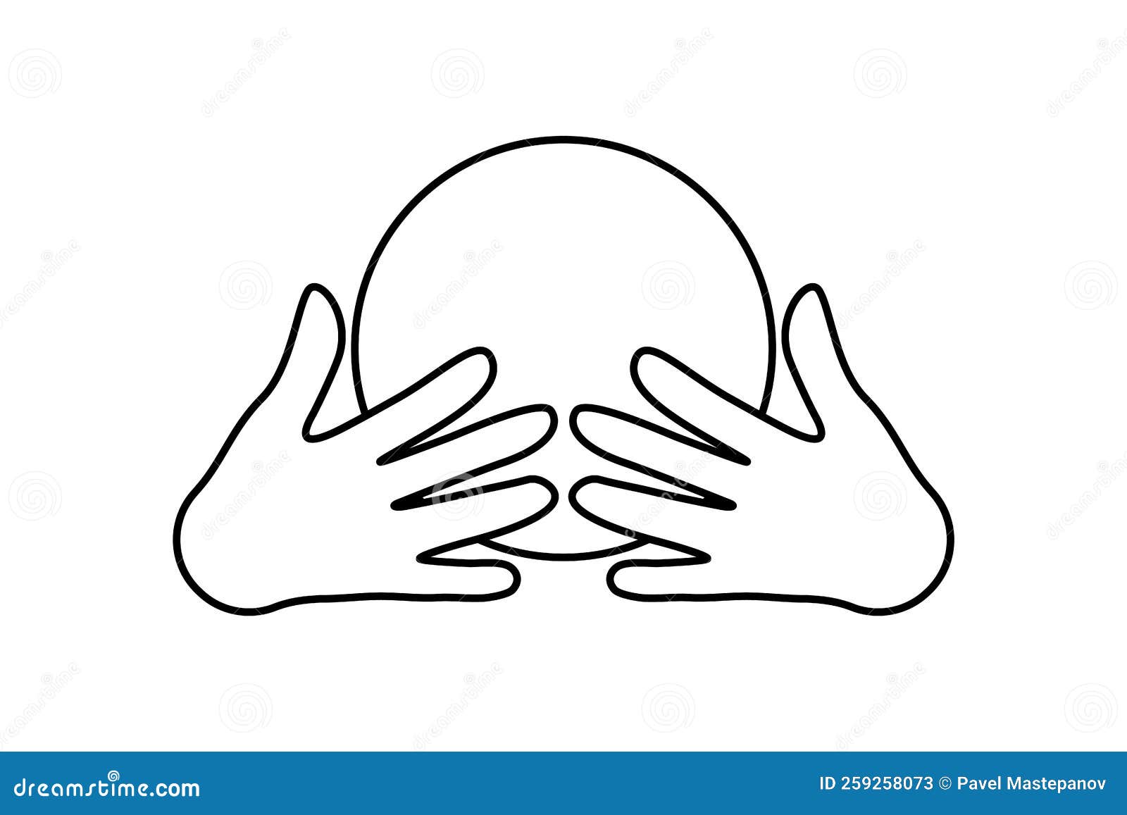 Hands Holding a Magic Ball. Vector Logo Stock Vector - Illustration of ...