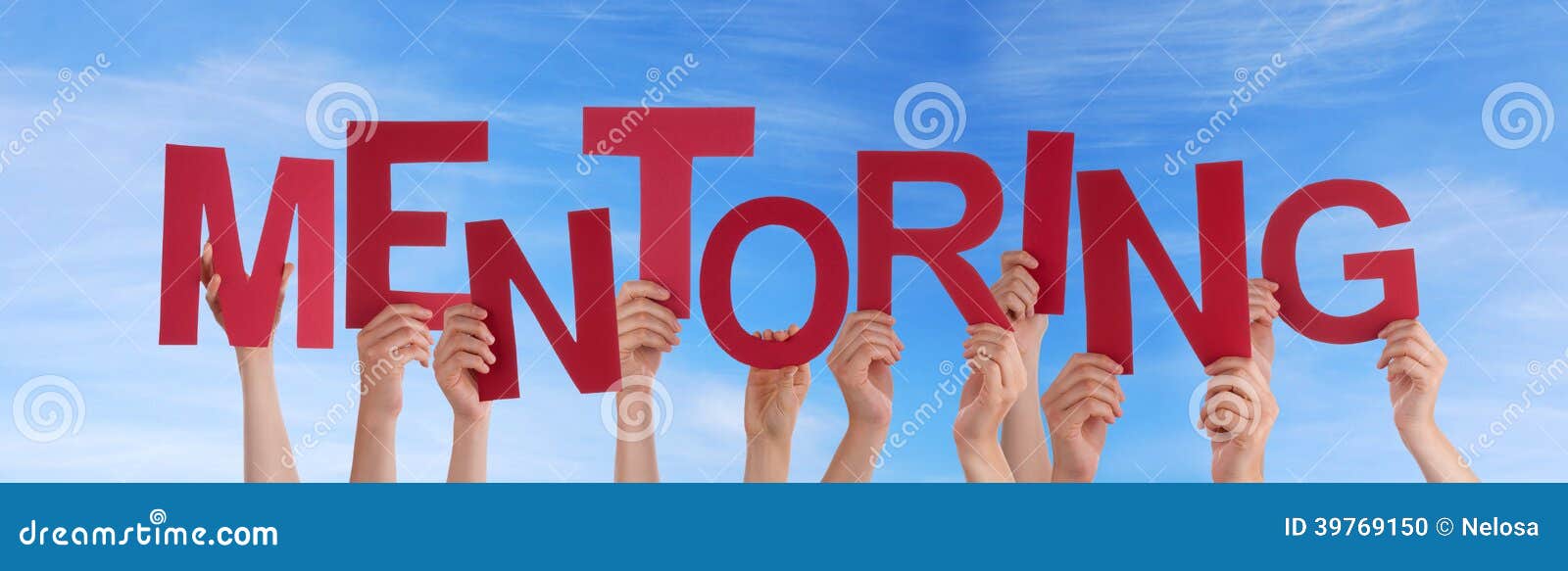 Hands Holding Mentoring in the Sky Stock Photo - Image of leader ...