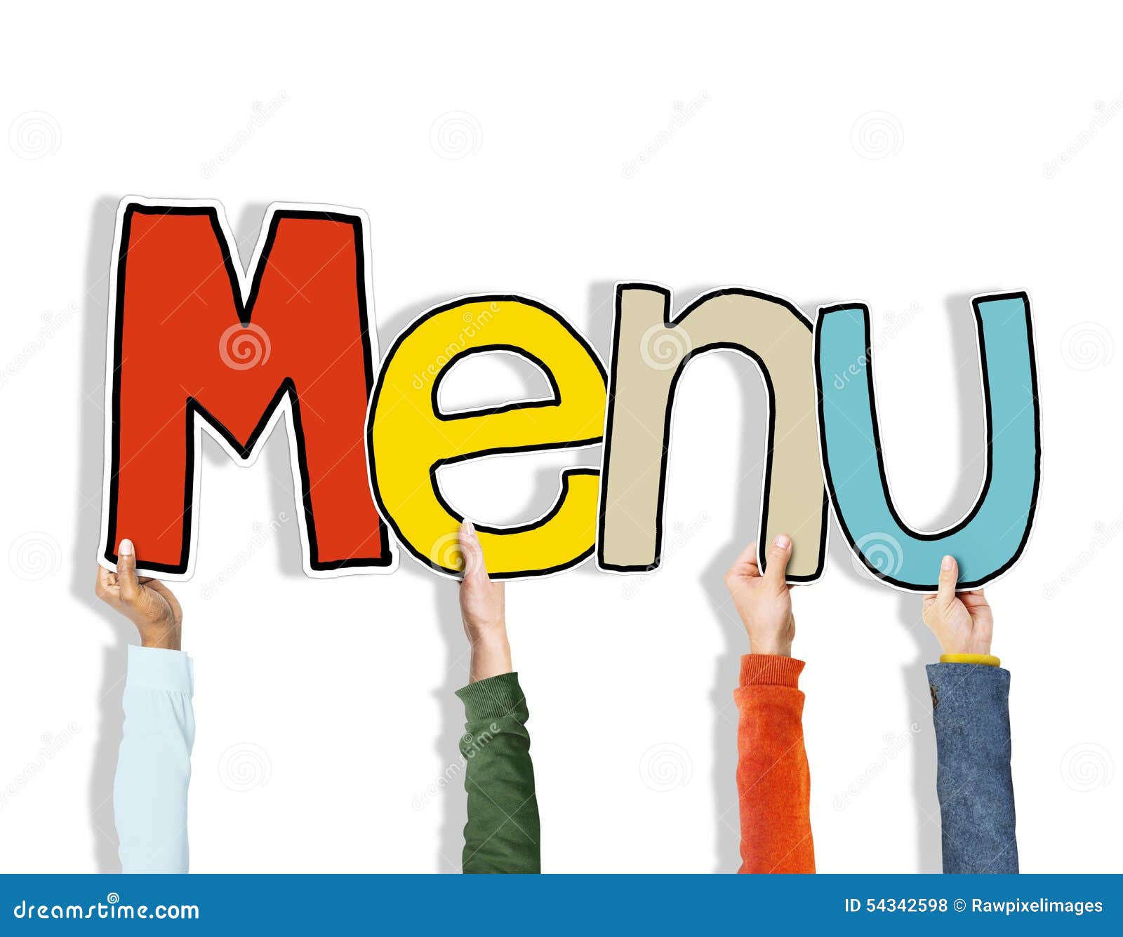 Hands Holding Menu Word Concept Stock Photo - Image of lunch, diversity ...