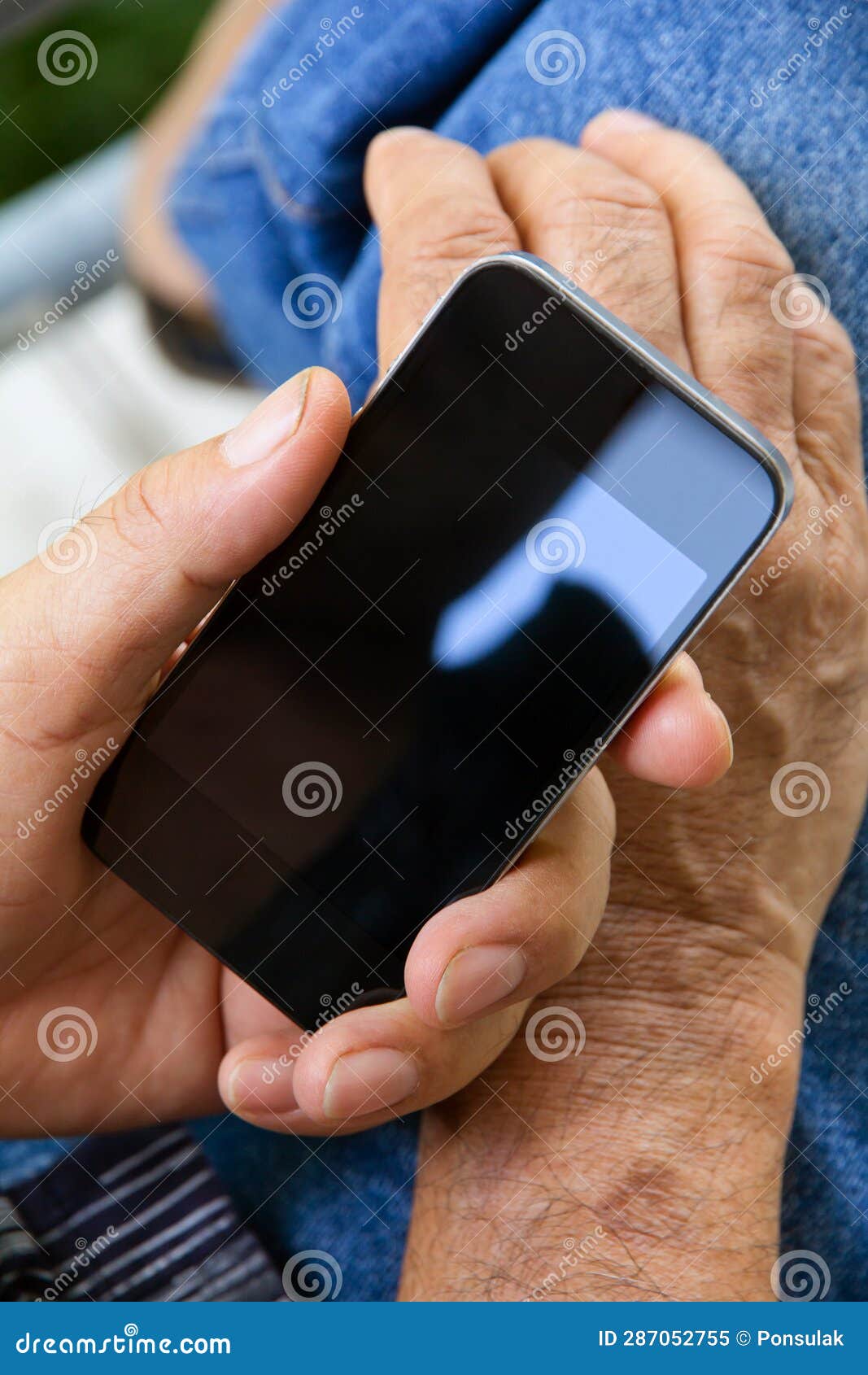 Hands holding mobile phone stock image. Image of phone - 287052755