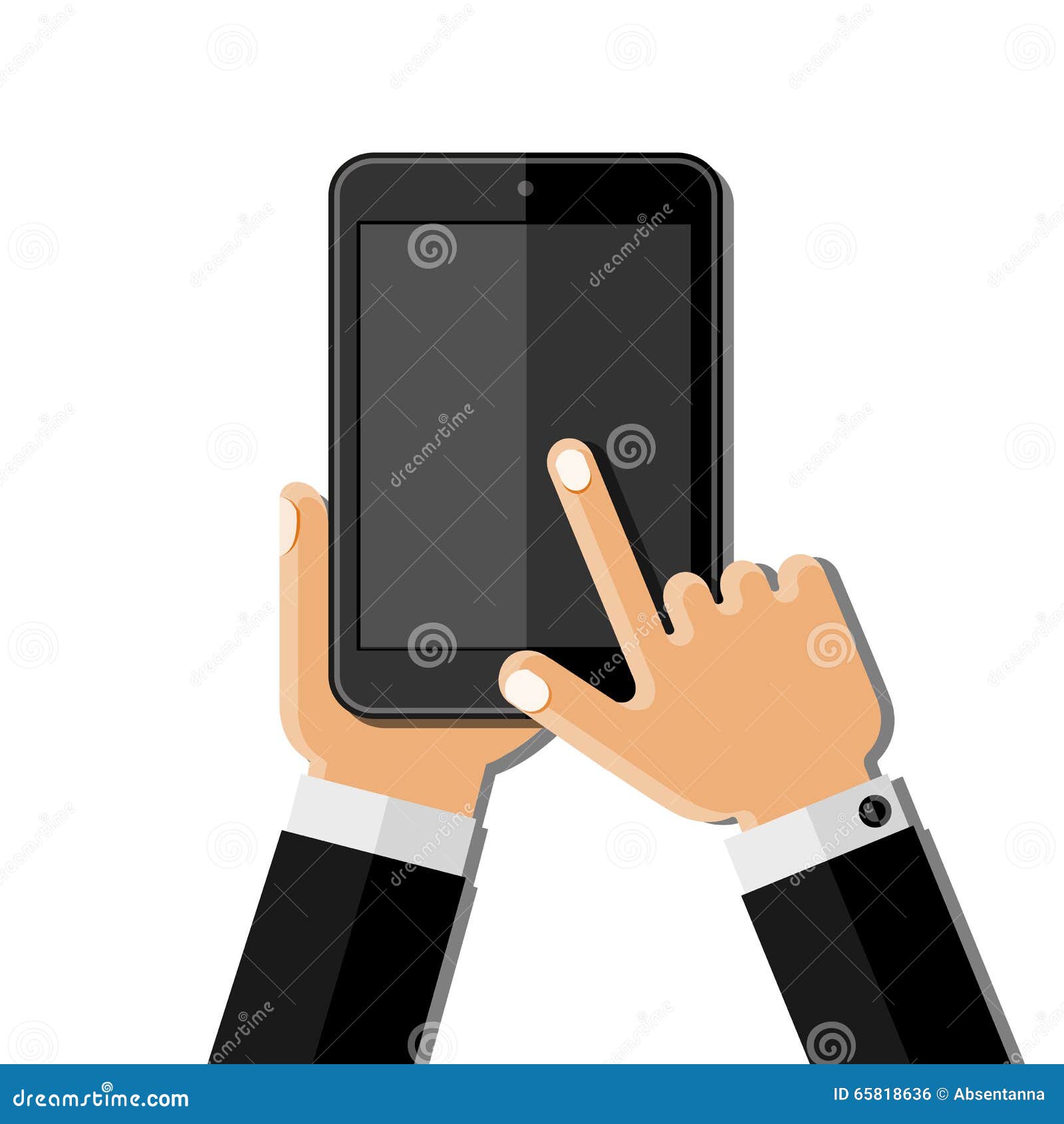 Hands Holding Mobile Phone. Flat Design Stock Vector - Illustration of ...