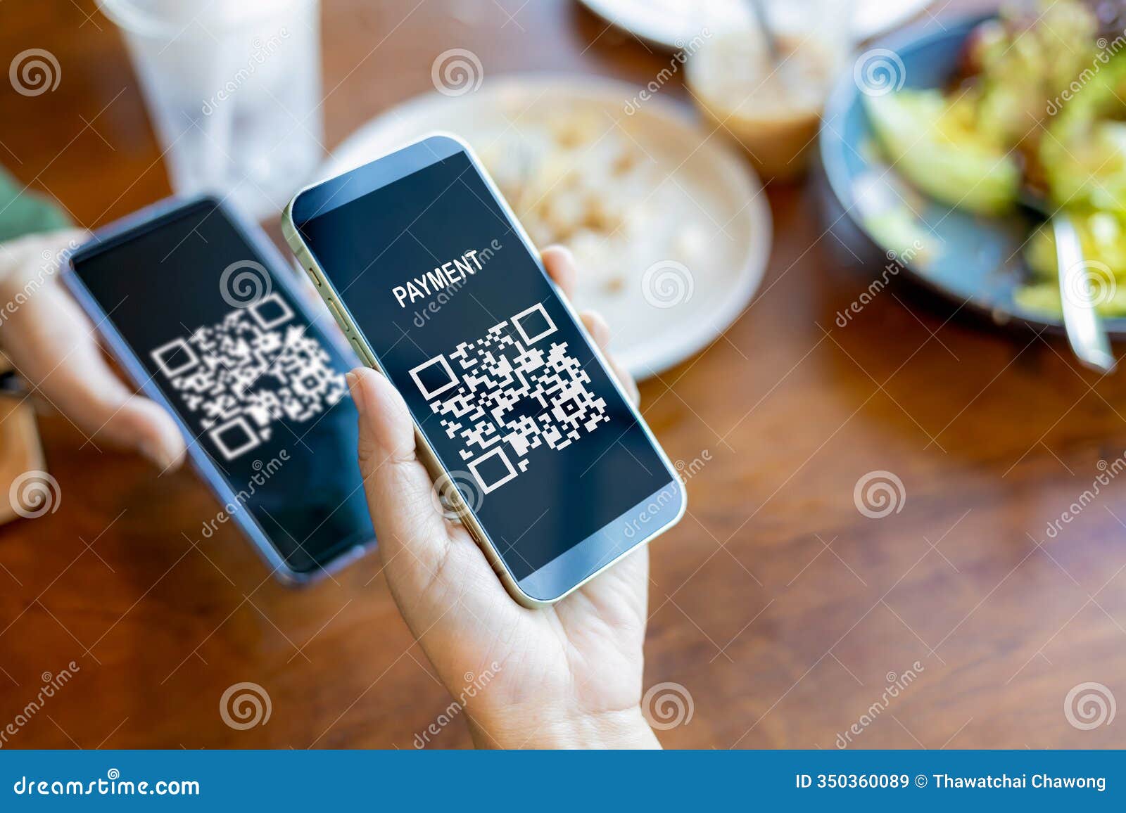 Qr Code Payment. Digital Mobile Smart Phone With Qr Code Scanner On ...