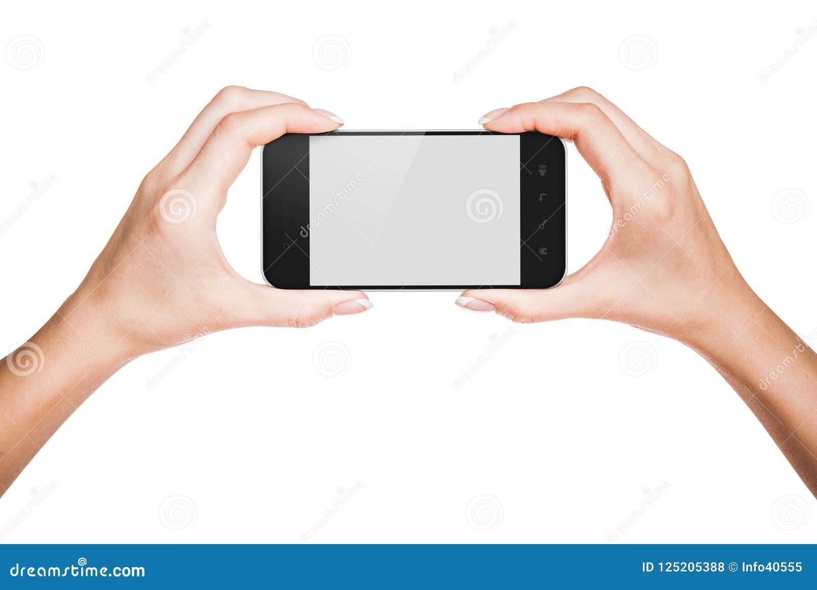 Hands holding mobile phone stock photo. Image of single - 125205388