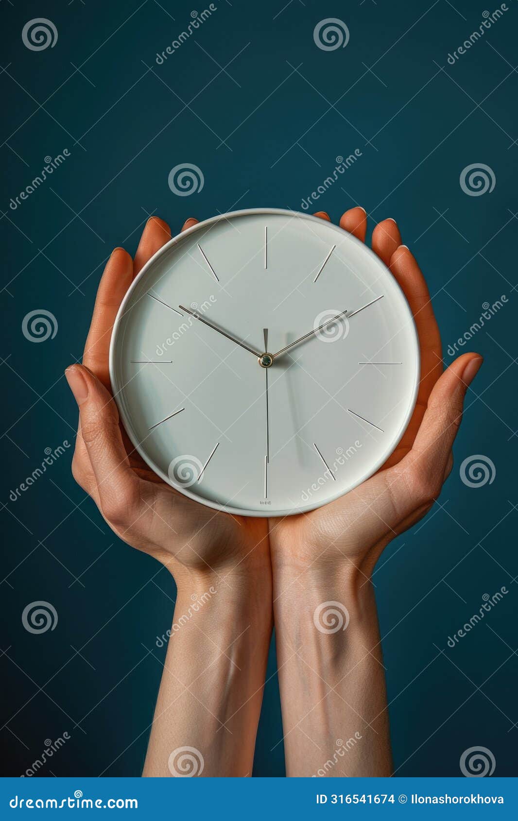 Hands Holding Clock. Ai Generated Stock Photo - Image of hand, holding ...