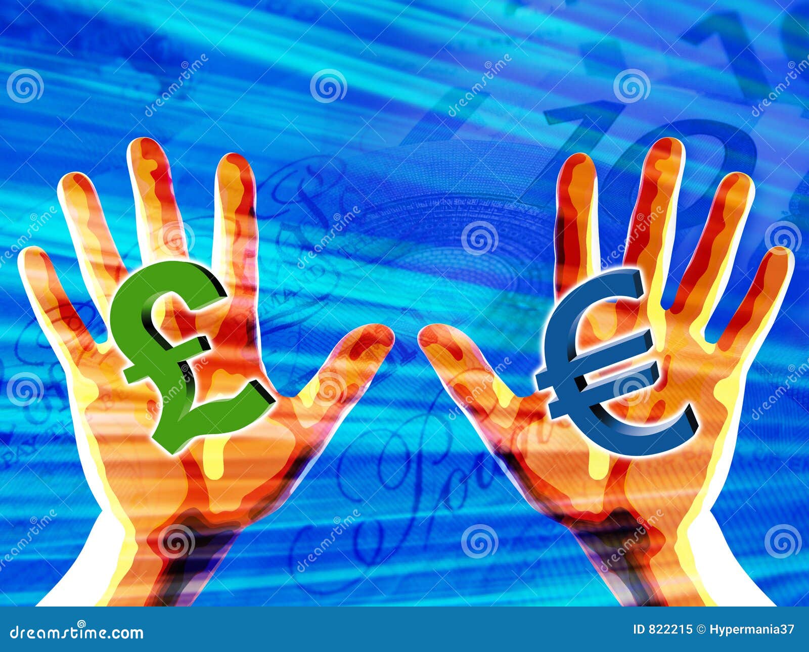 Hands Holding Money Symbols Stock Illustration - Illustration of give ...