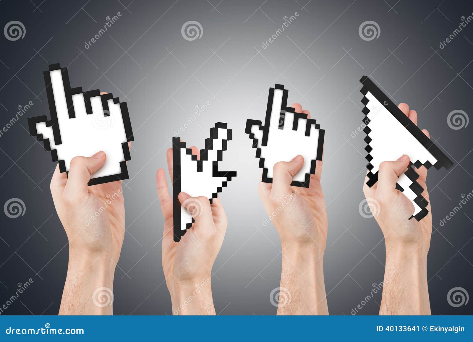 Hands Holding Mouse Cursors Stock Image - Image of device, computer ...