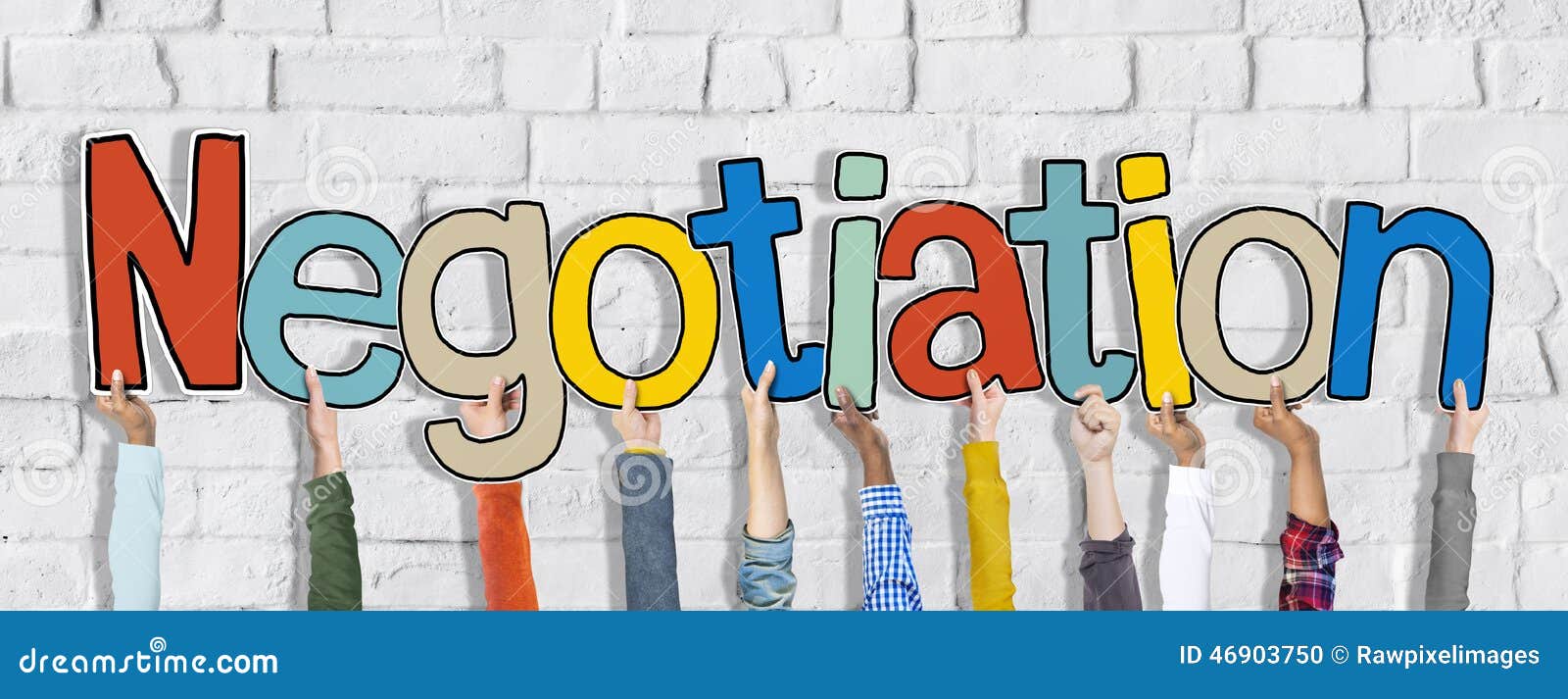 Hands Holding Negotiation Word Concept Stock Photo - Image of ethnicity ...