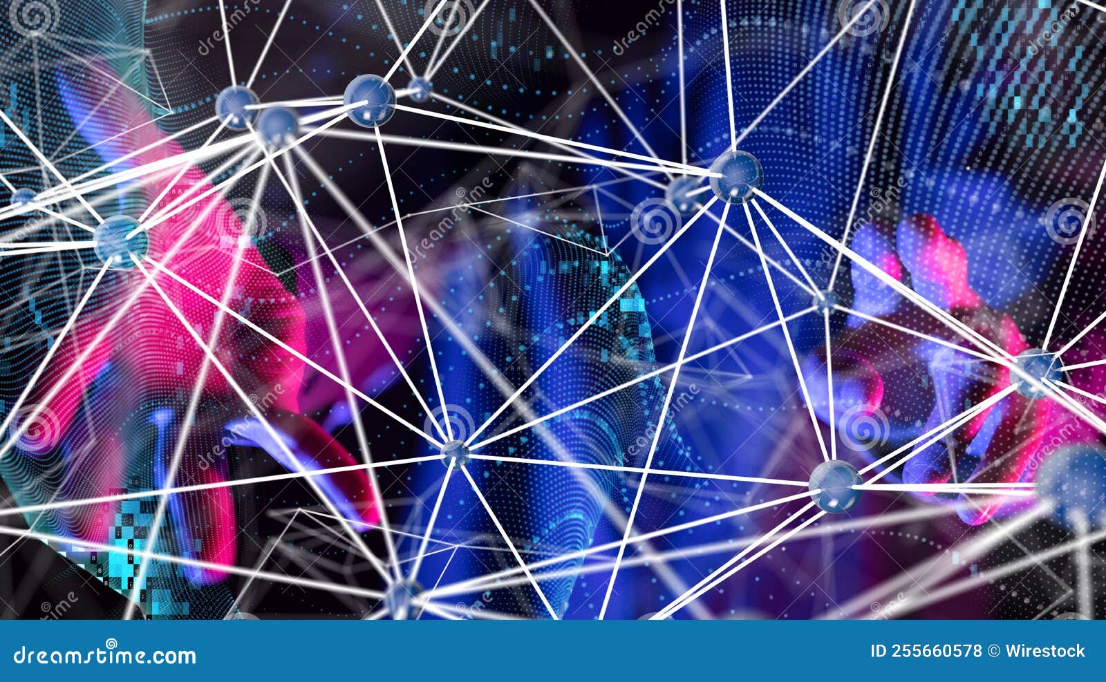 Hands Holding a Neural Network Illustration - Digital Data Concept ...