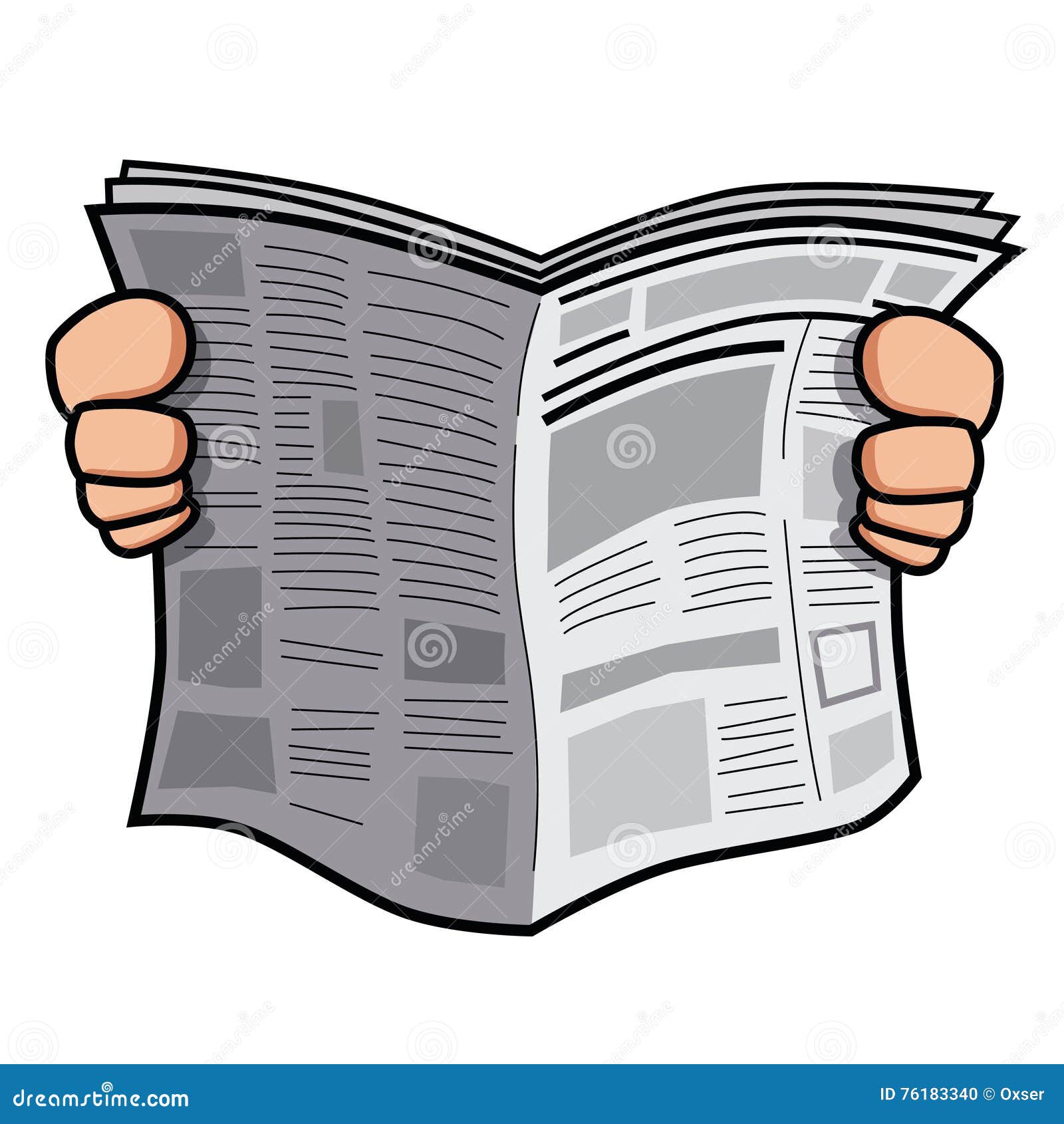 Hands holding Newspaper stock illustration. Illustration of newspaper ...