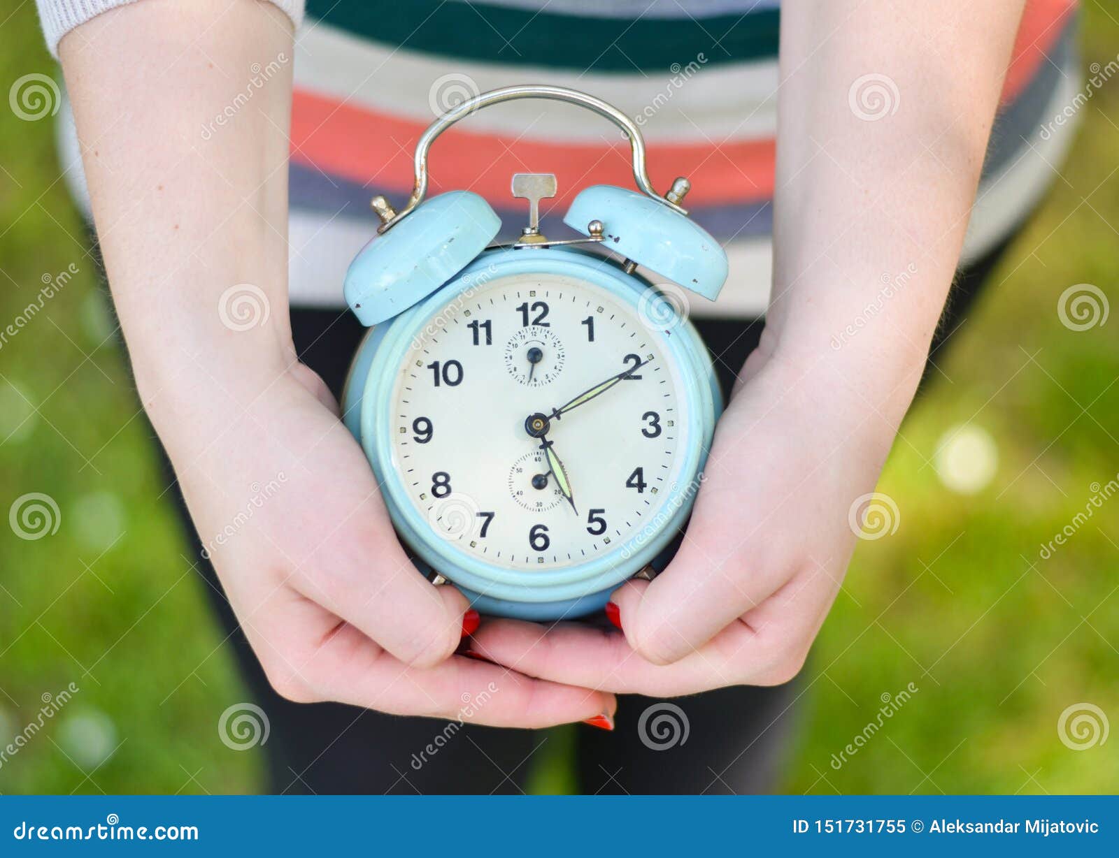 Hands holding old clock stock image. Image of awaken - 151731755