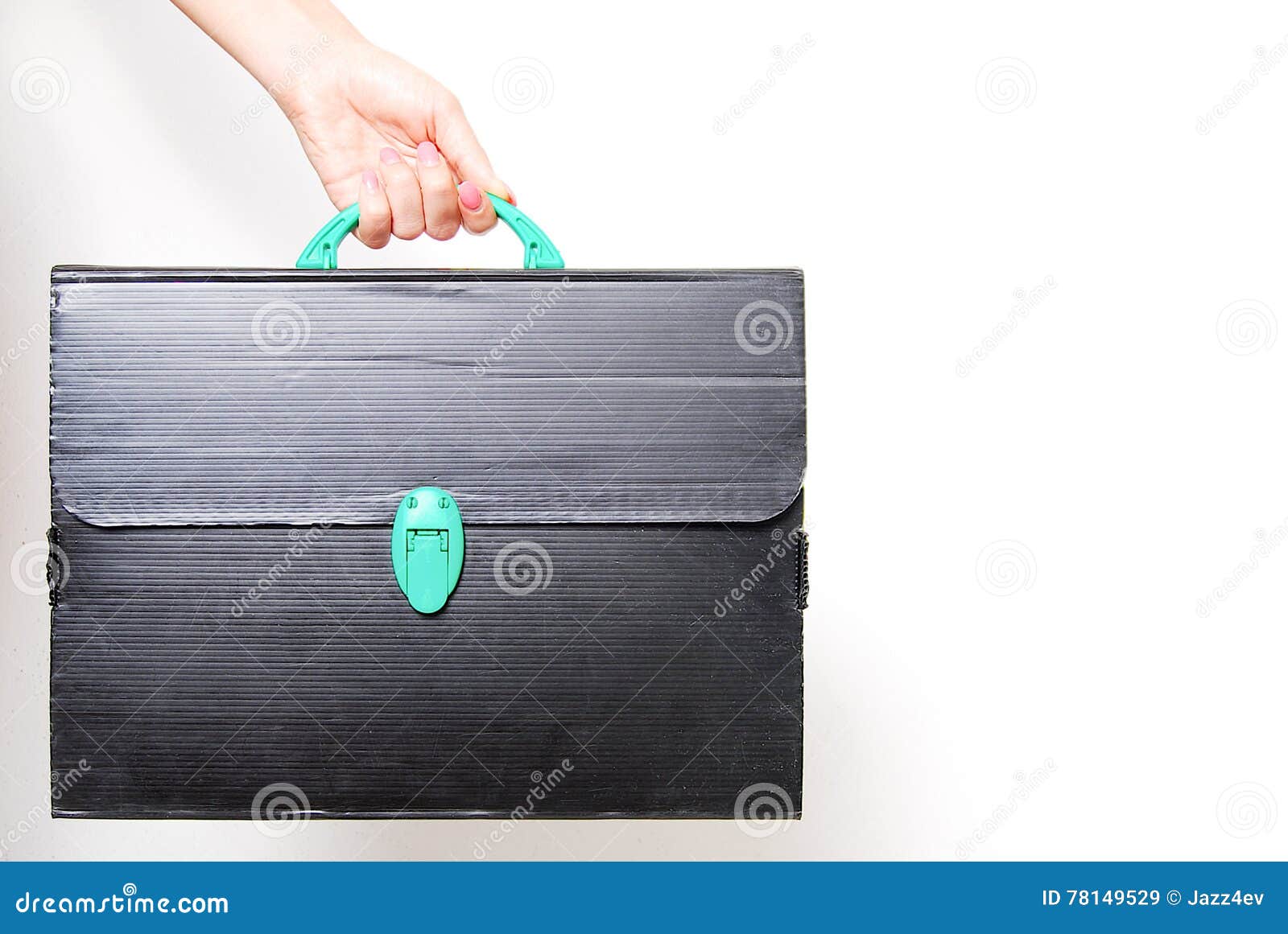 Hands Holding an Old and Ruined Technical Black Briefcase Stock Image ...