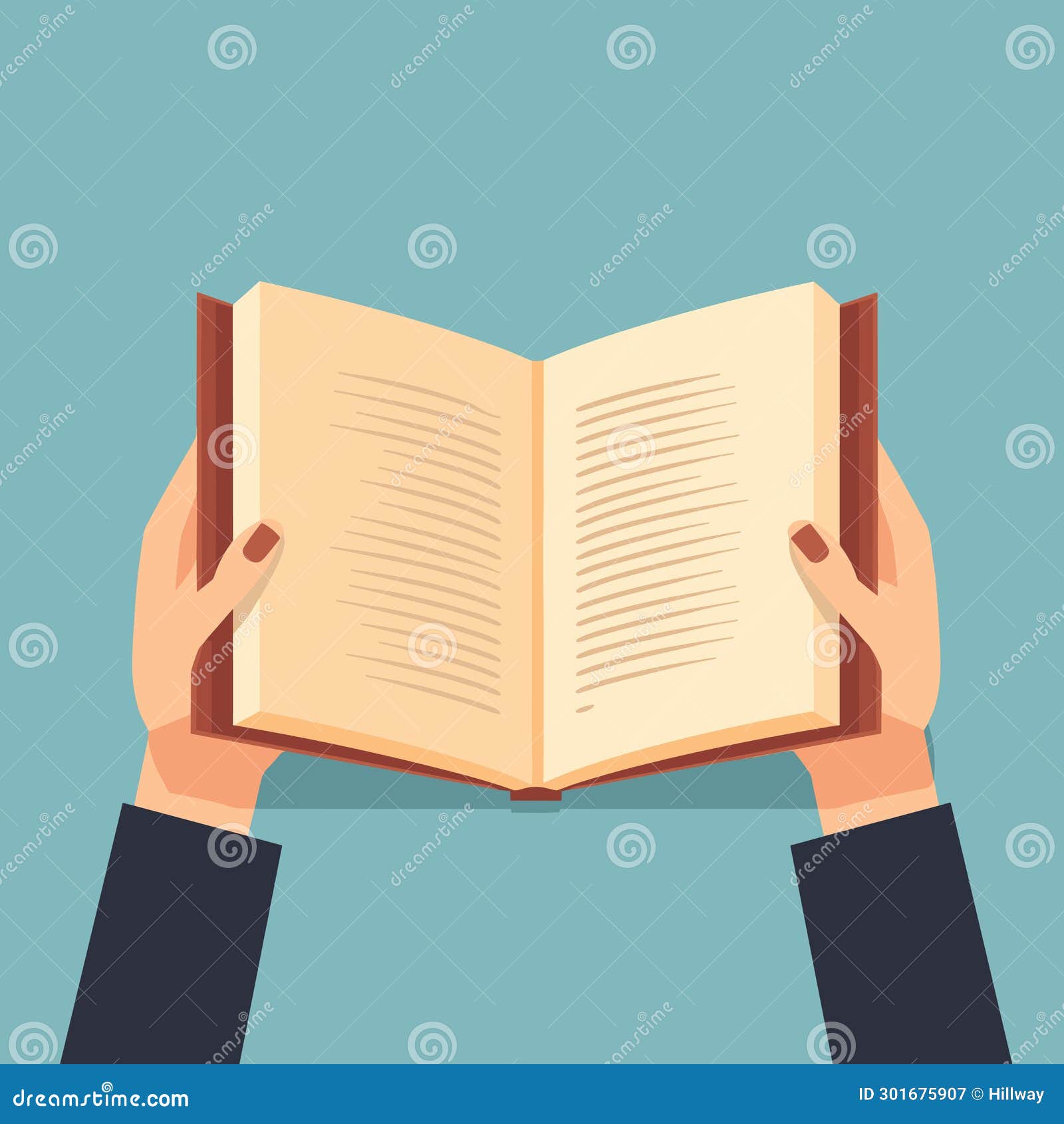 Hands Holding Open Book for Read. Hand Book Reading Vector Illustration ... Hands Holding Open Book for Read. Hand Book Reading Vector Illustration ...