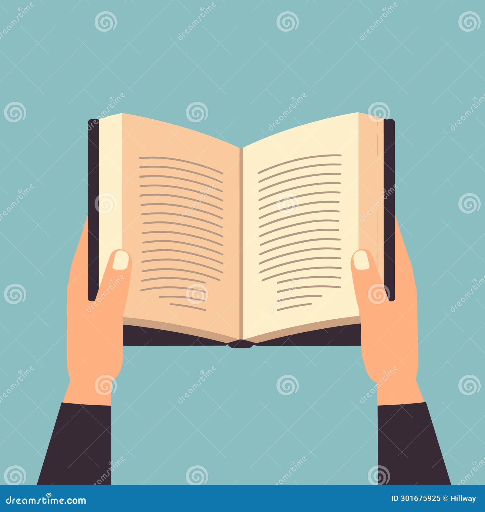 Hands Holding Open Book for Read. Hand Book Reading Vector Illustration ... Hands Holding Open Book for Read. Hand Book Reading Vector Illustration ...