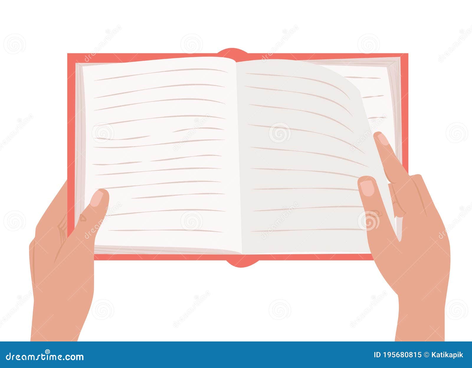 Hands Holding Open Book for Read. Vector Illustration Stock Vector ...