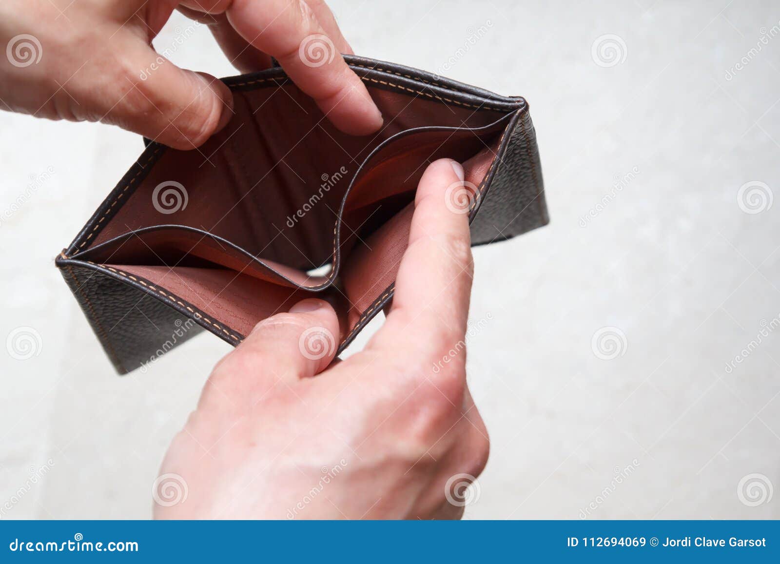 Holding an Open Empty Wallet Stock Image - Image of background ...