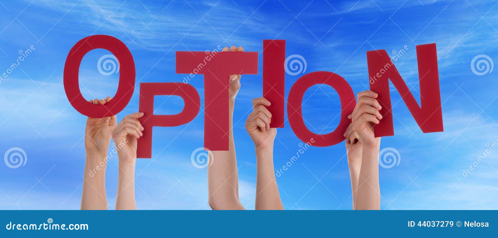 Hands Holding Option in the Sky Stock Image - Image of conceptual ...