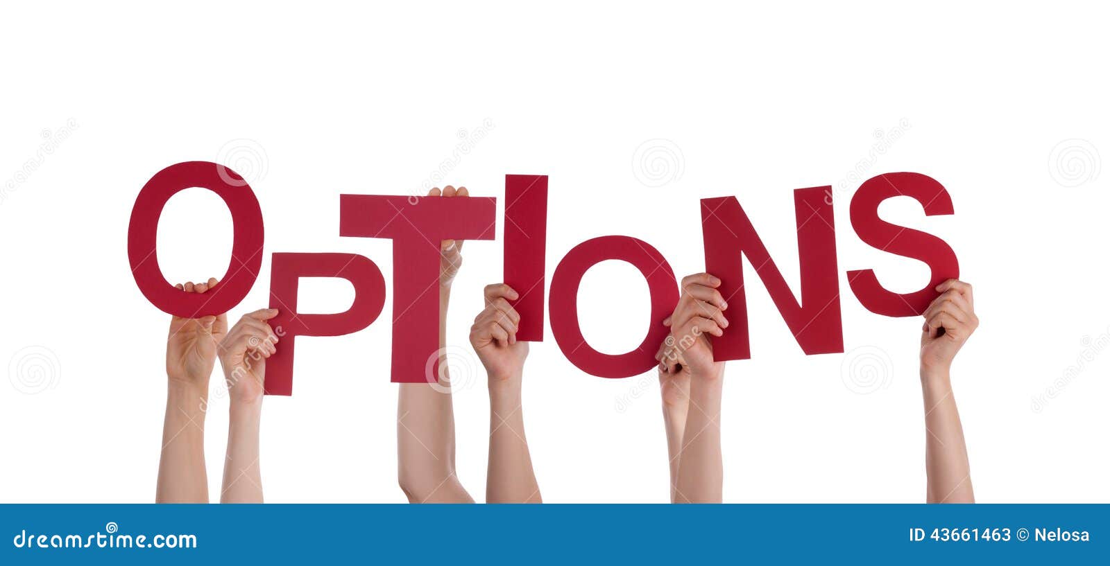 Hands Holding Options stock image. Image of choosing - 43661463