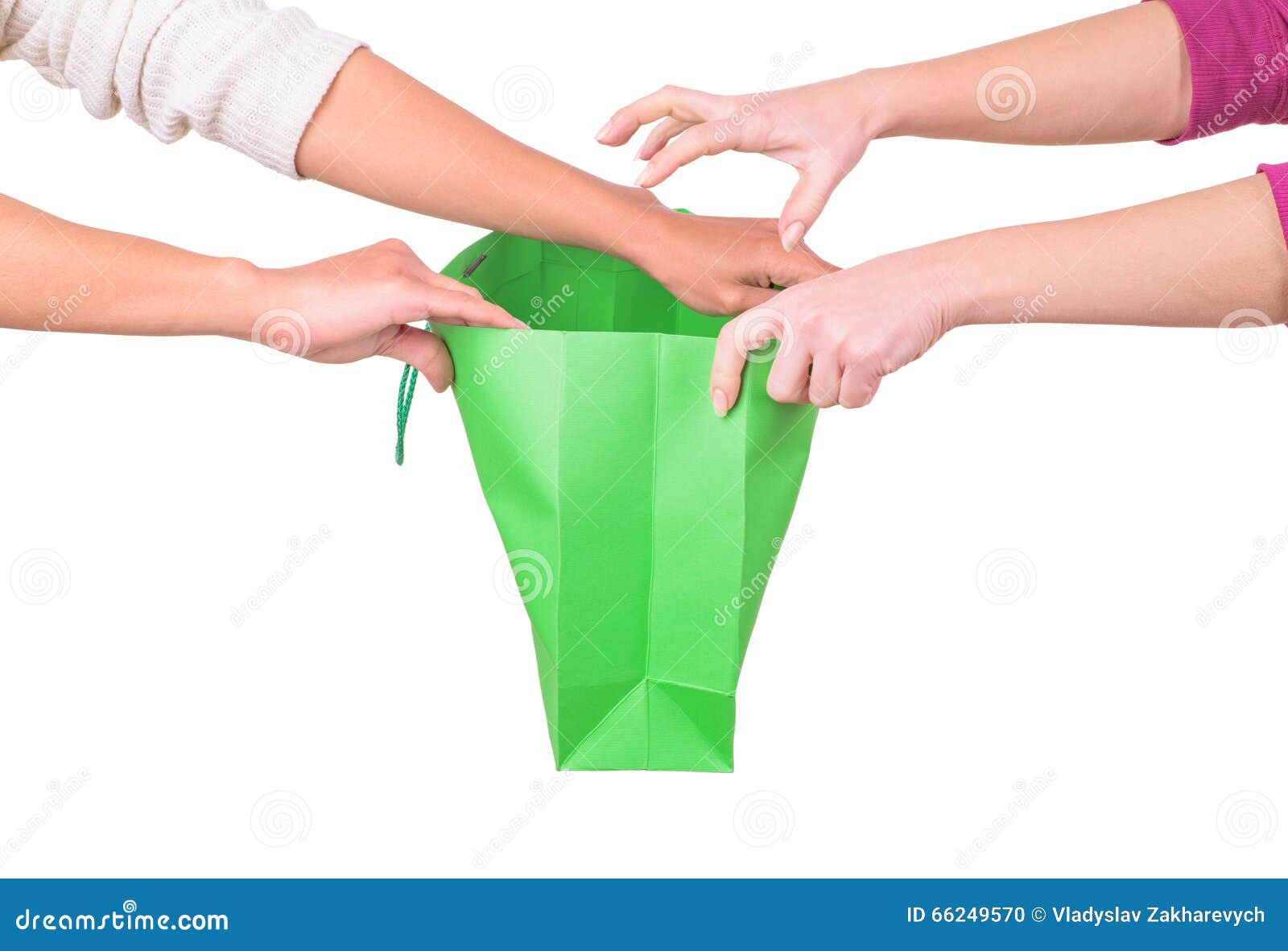 Hands Holding a Package for Clothes Stock Photo - Image of market ...